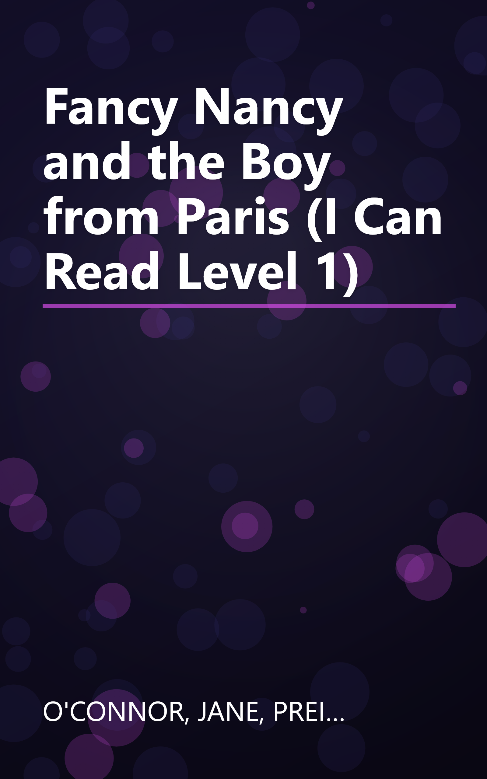 Fancy Nancy and the Boy from Paris (I Can Read Level 1) book cover