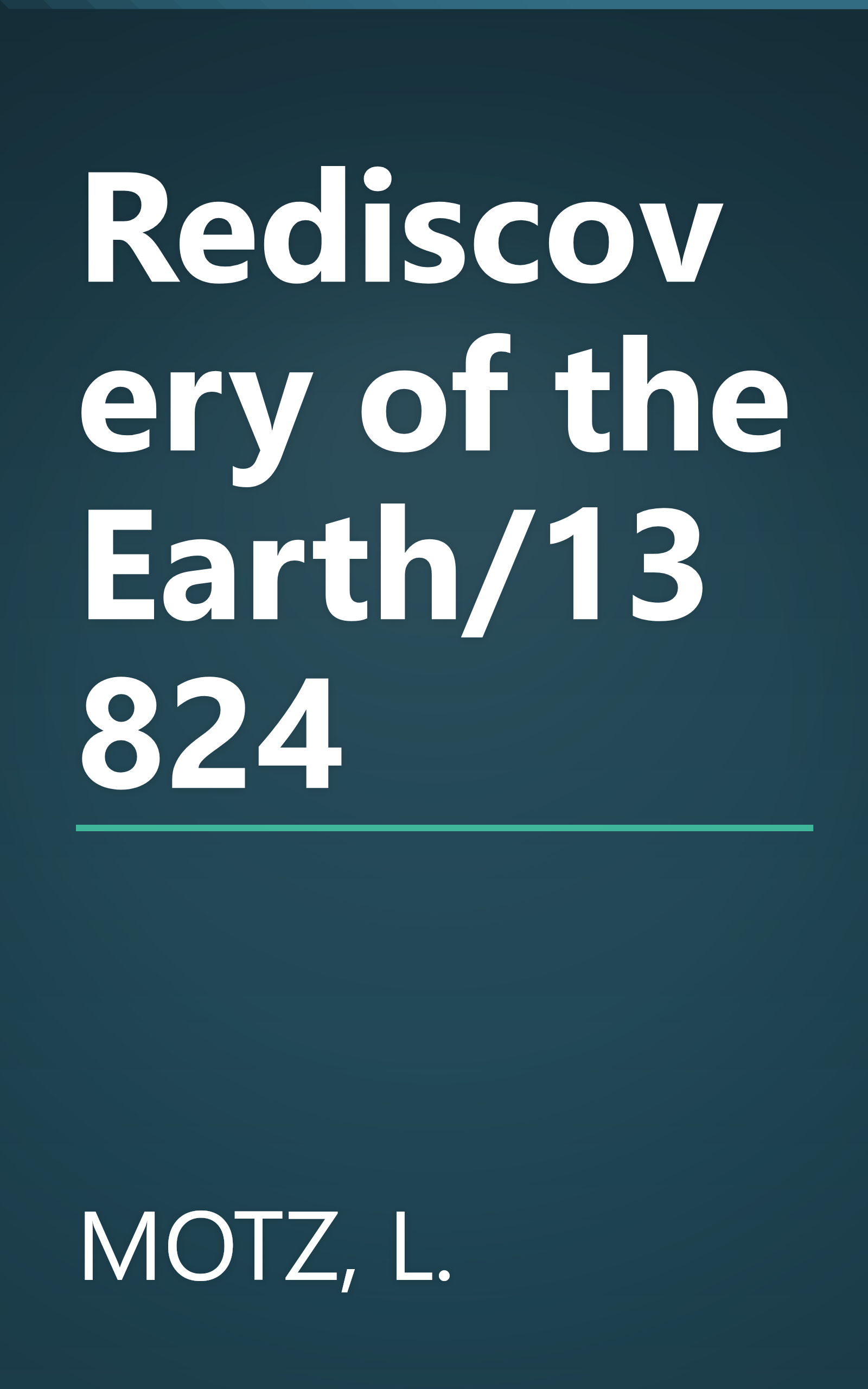 Rediscovery of the Earth/13824 book cover