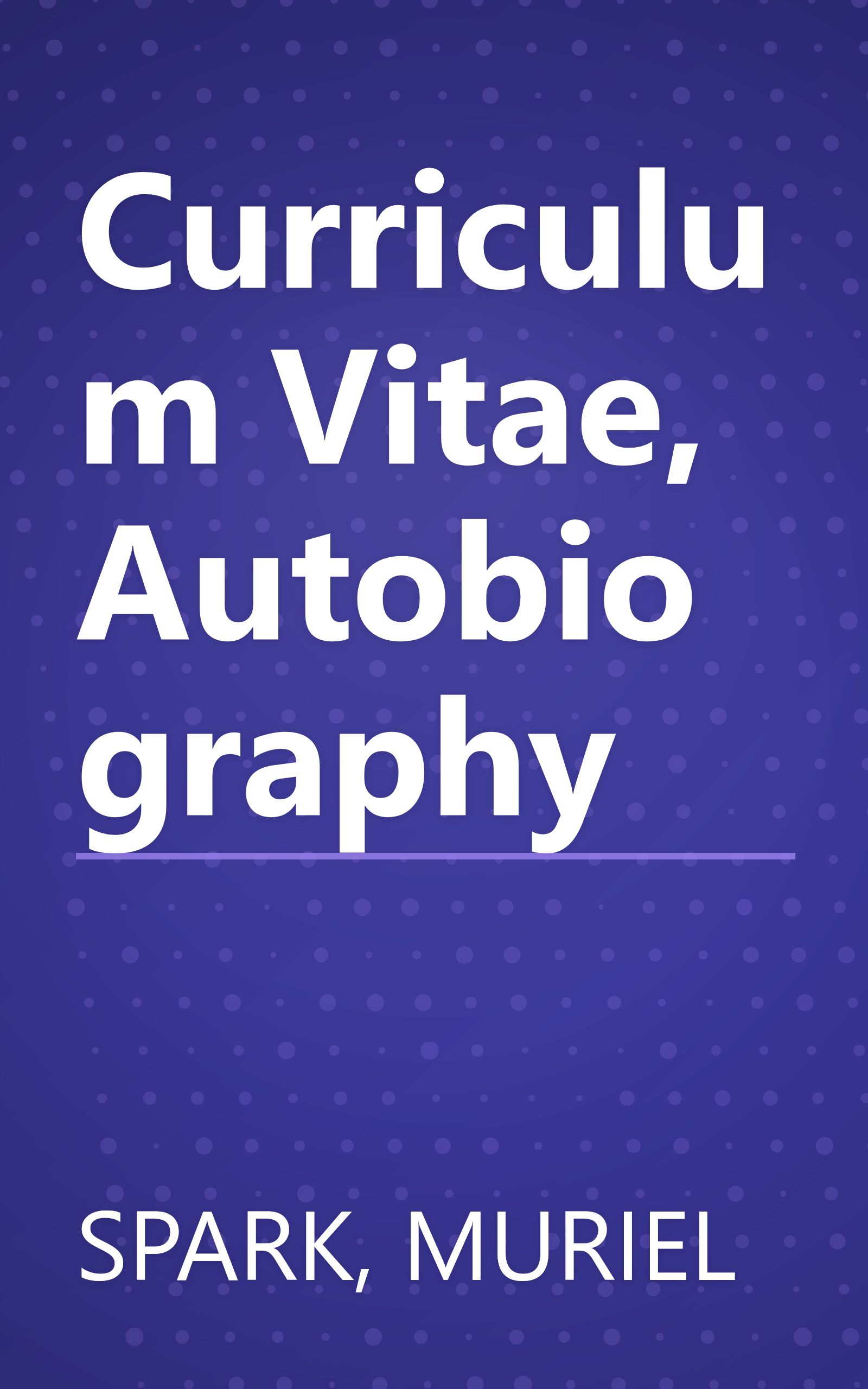 Curriculum Vitae, Autobiography book cover
