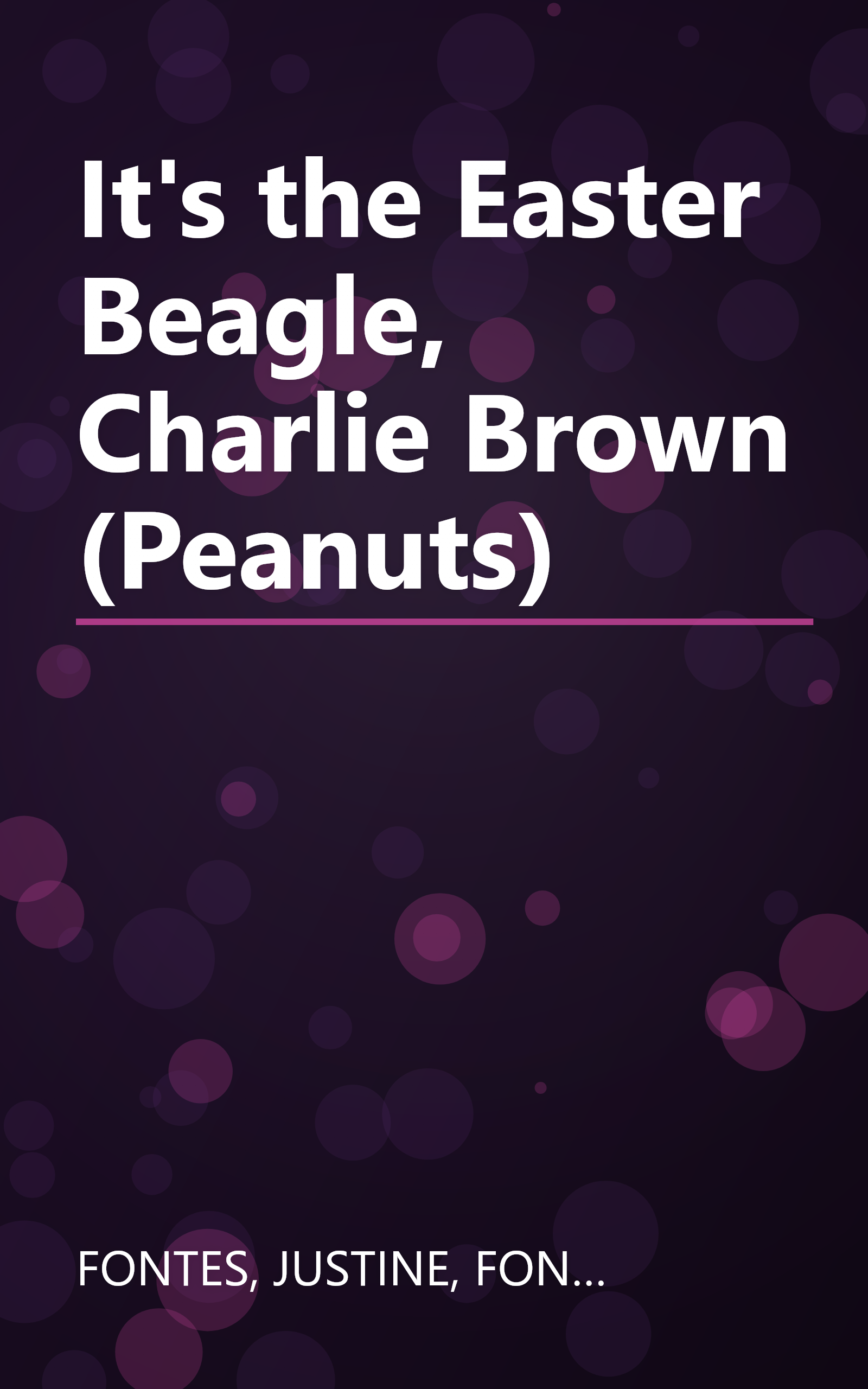 It's the Easter Beagle, Charlie Brown (Peanuts) book cover