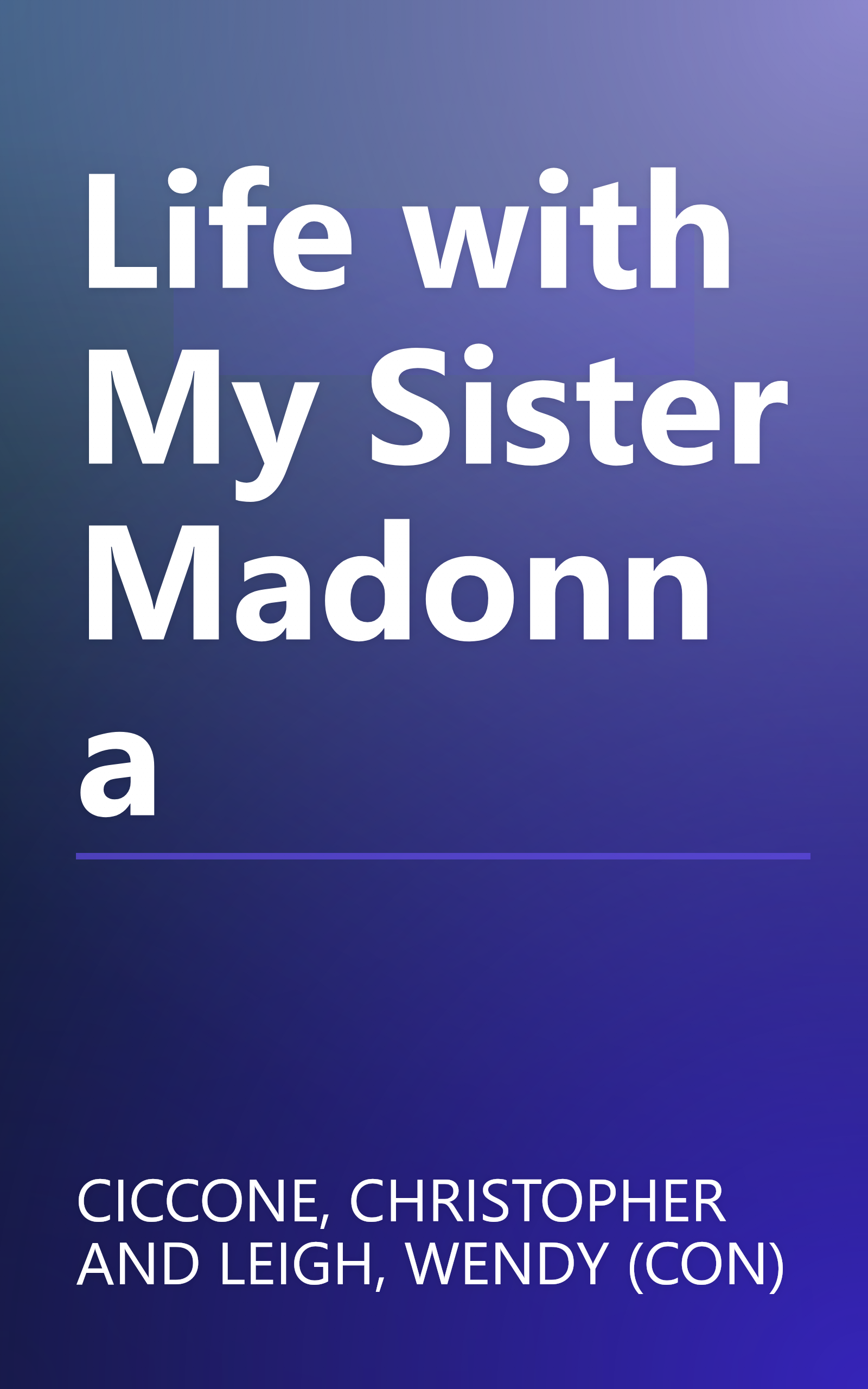 Life with My Sister Madonna book cover