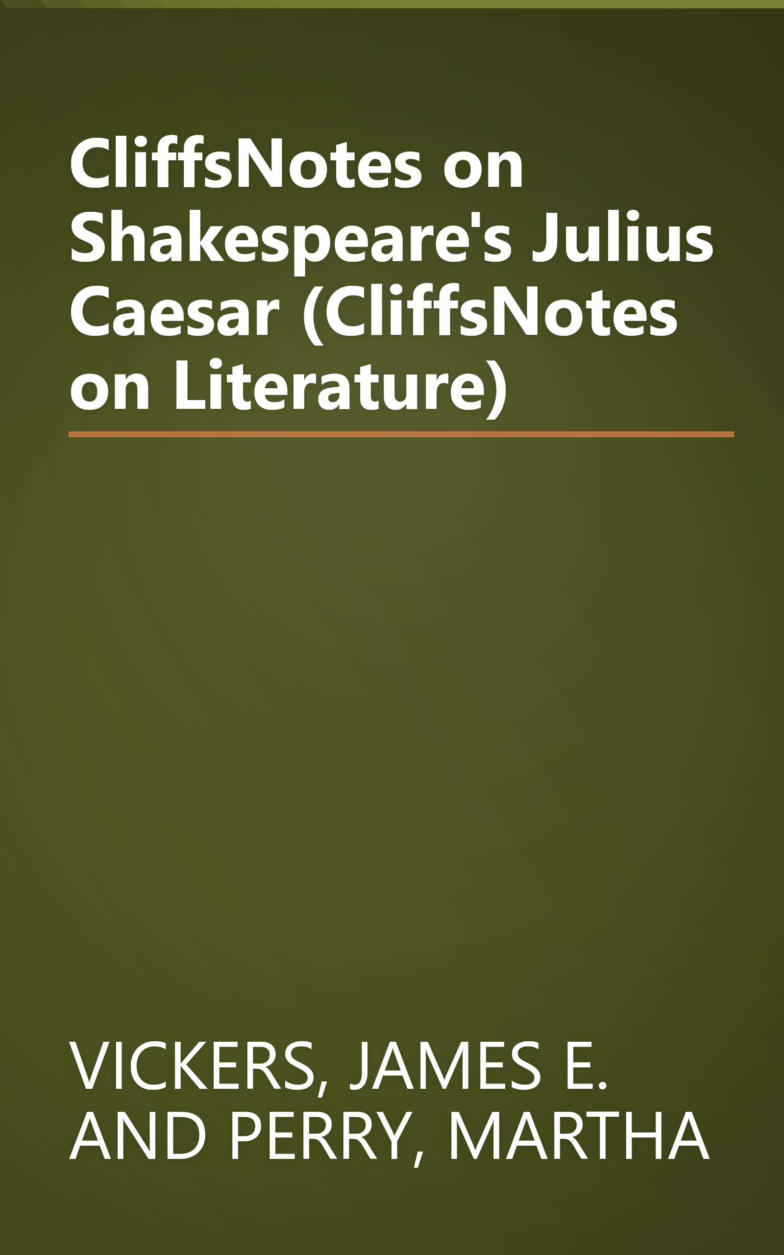 CliffsNotes on Shakespeare's Julius Caesar (CliffsNotes on Literature) book cover