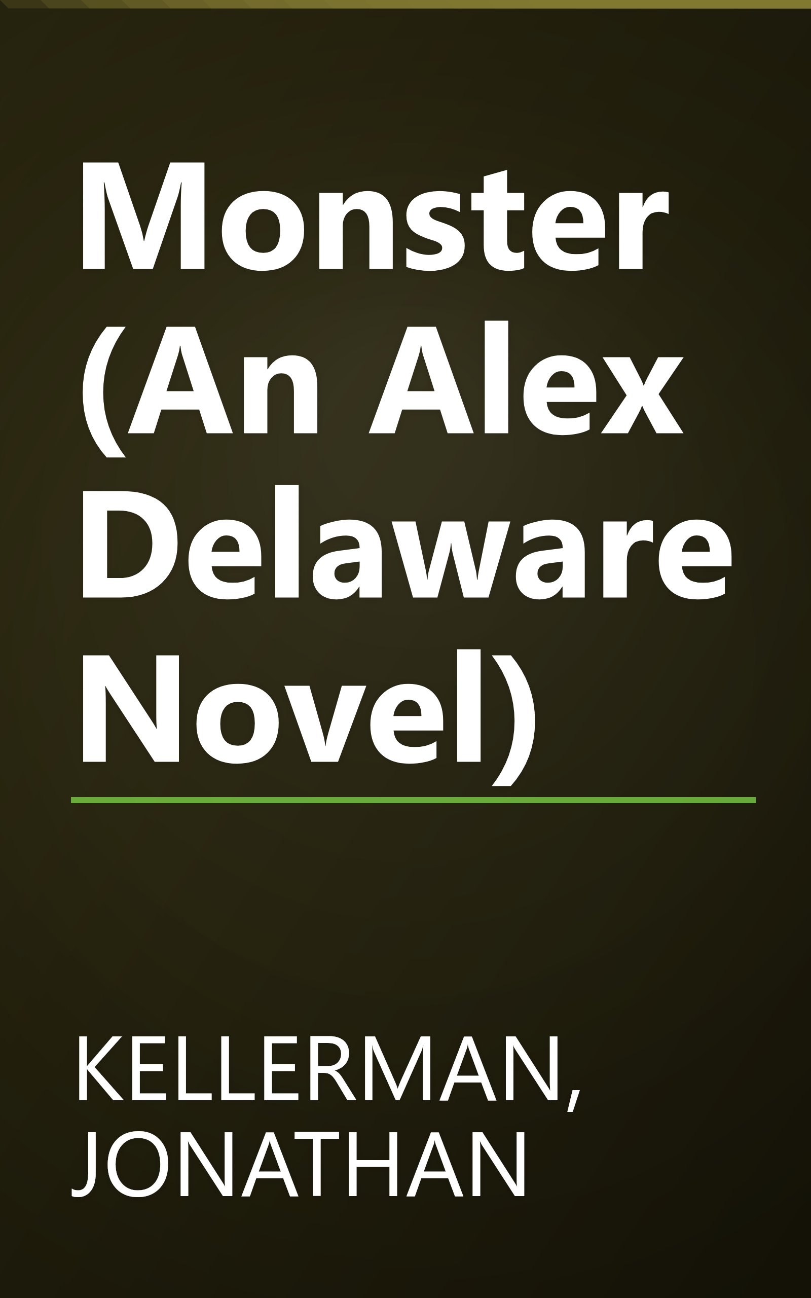 Monster (An Alex Delaware Novel) book cover