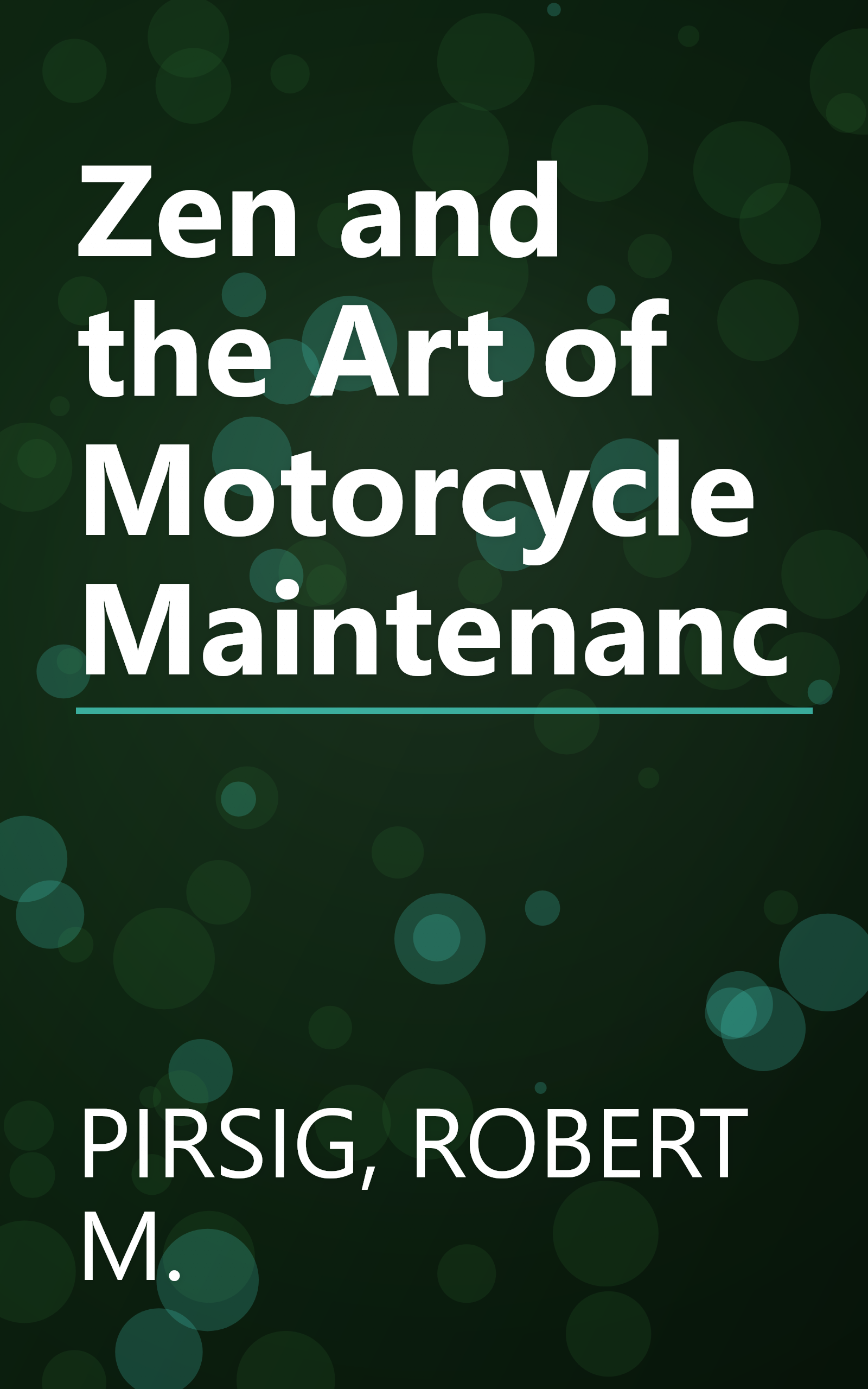 Zen and the Art of Motorcycle Maintenanc book cover