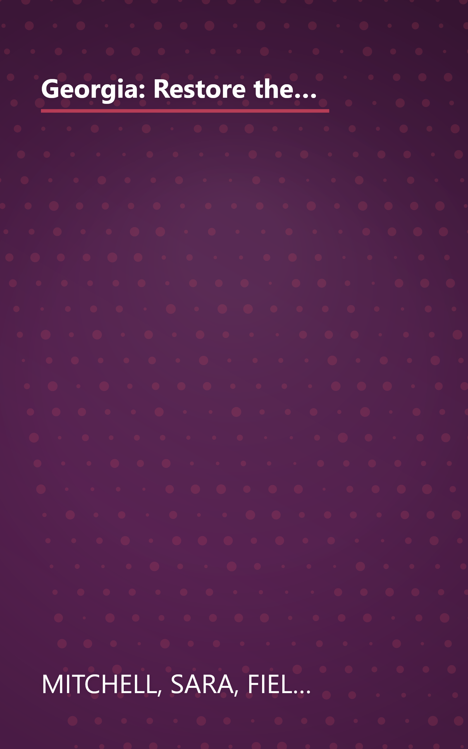 Georgia: Restore the Joy/Match Made in Heaven/On Wings of Song/Heaven's Child (Inspirational Romance Collection) book cover