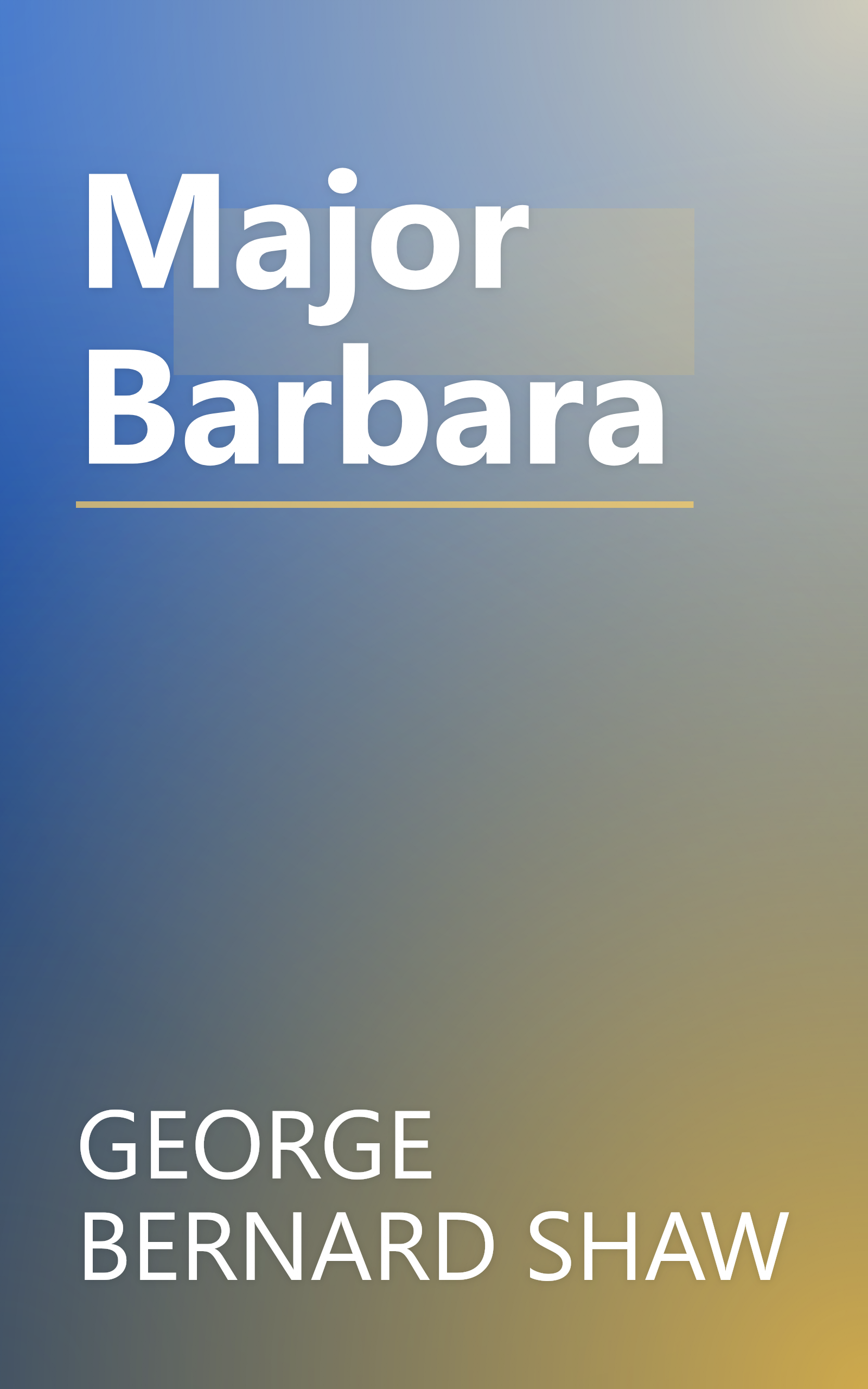 Major Barbara book cover
