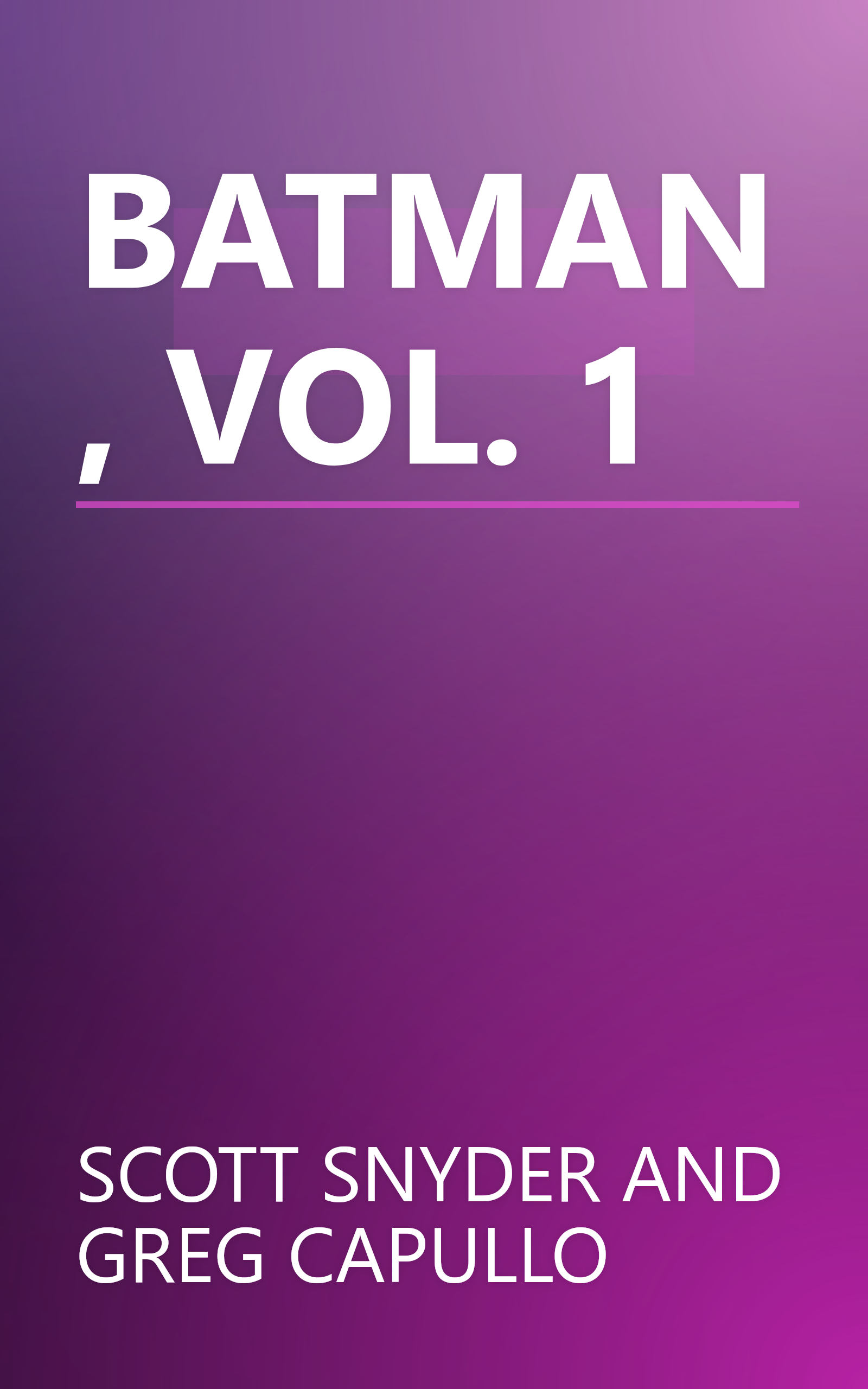 BATMAN, VOL. 1 book cover