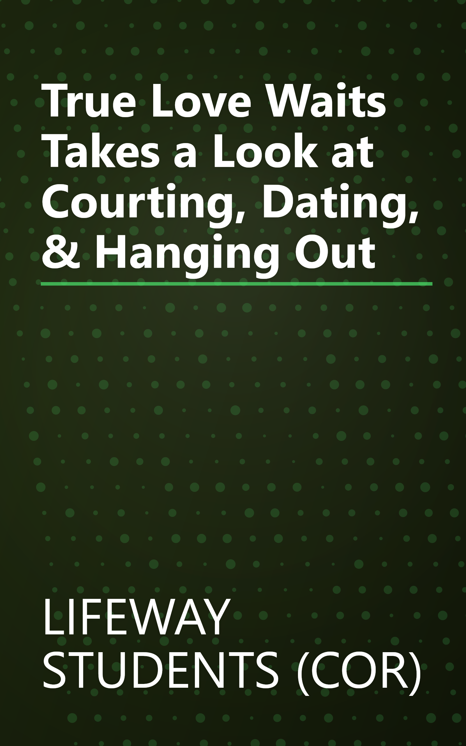 True Love Waits Takes a Look at Courting, Dating, & Hanging Out book cover