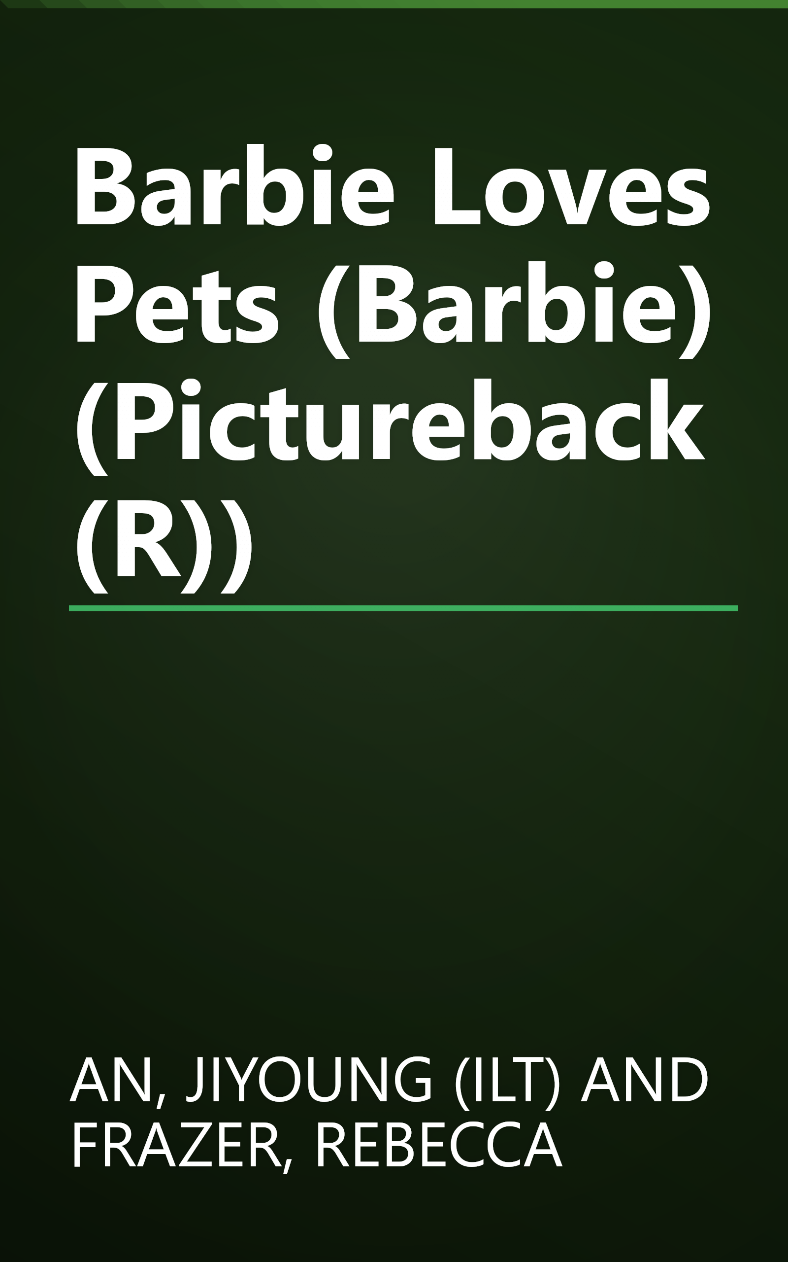 Barbie Loves Pets (Barbie) (Pictureback(R)) book cover