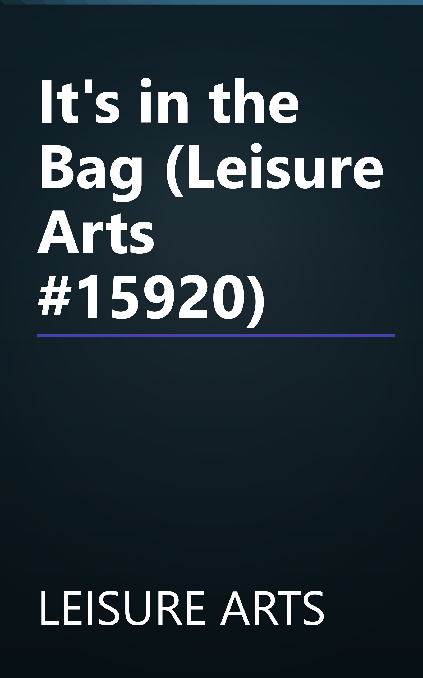 It's in the Bag (Leisure Arts #15920) book cover