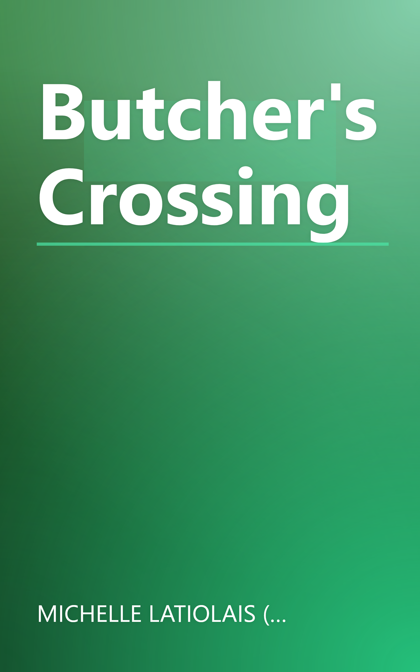 Butcher's Crossing book cover
