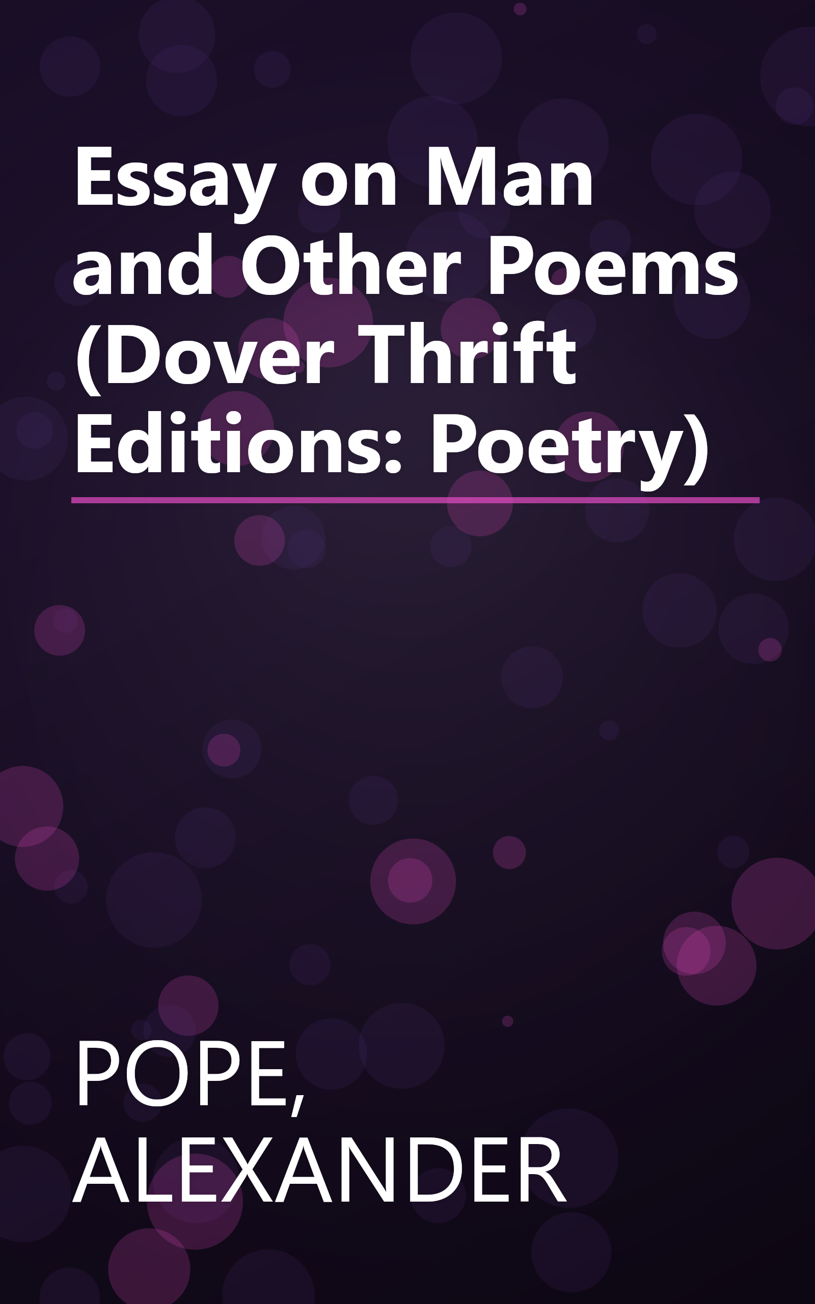 Essay on Man and Other Poems (Dover Thrift Editions: Poetry) book cover