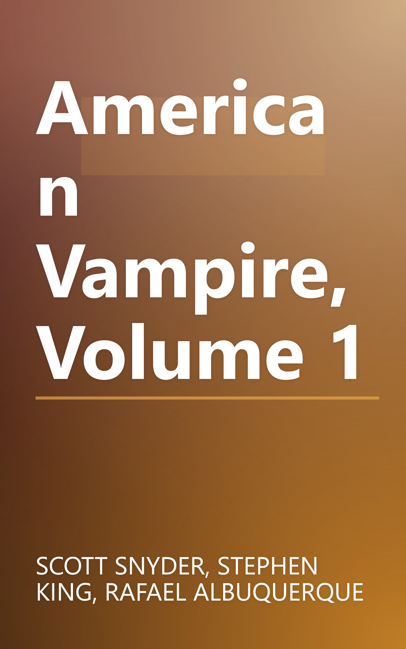 American Vampire, Volume 1 book cover