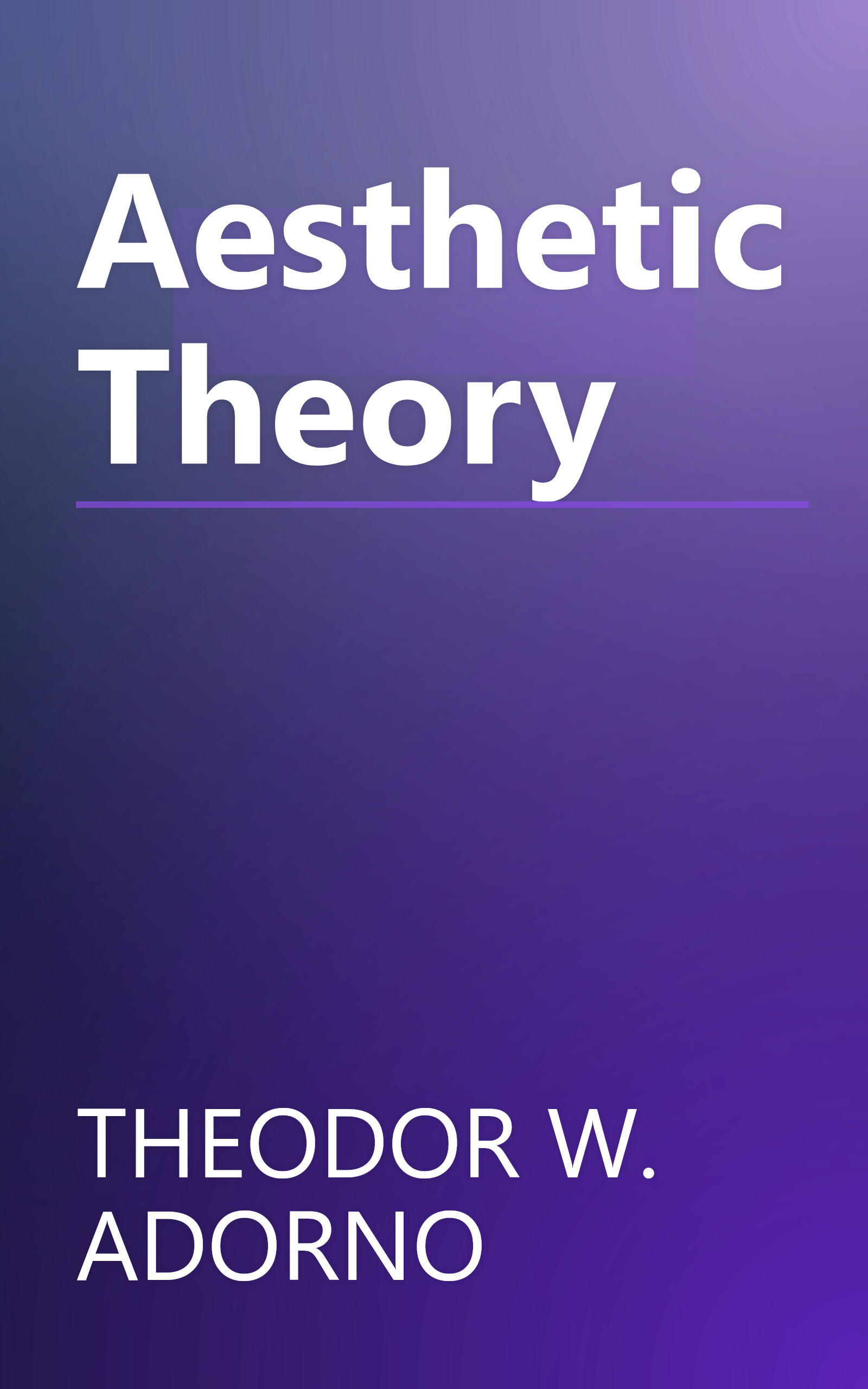 Aesthetic Theory book cover