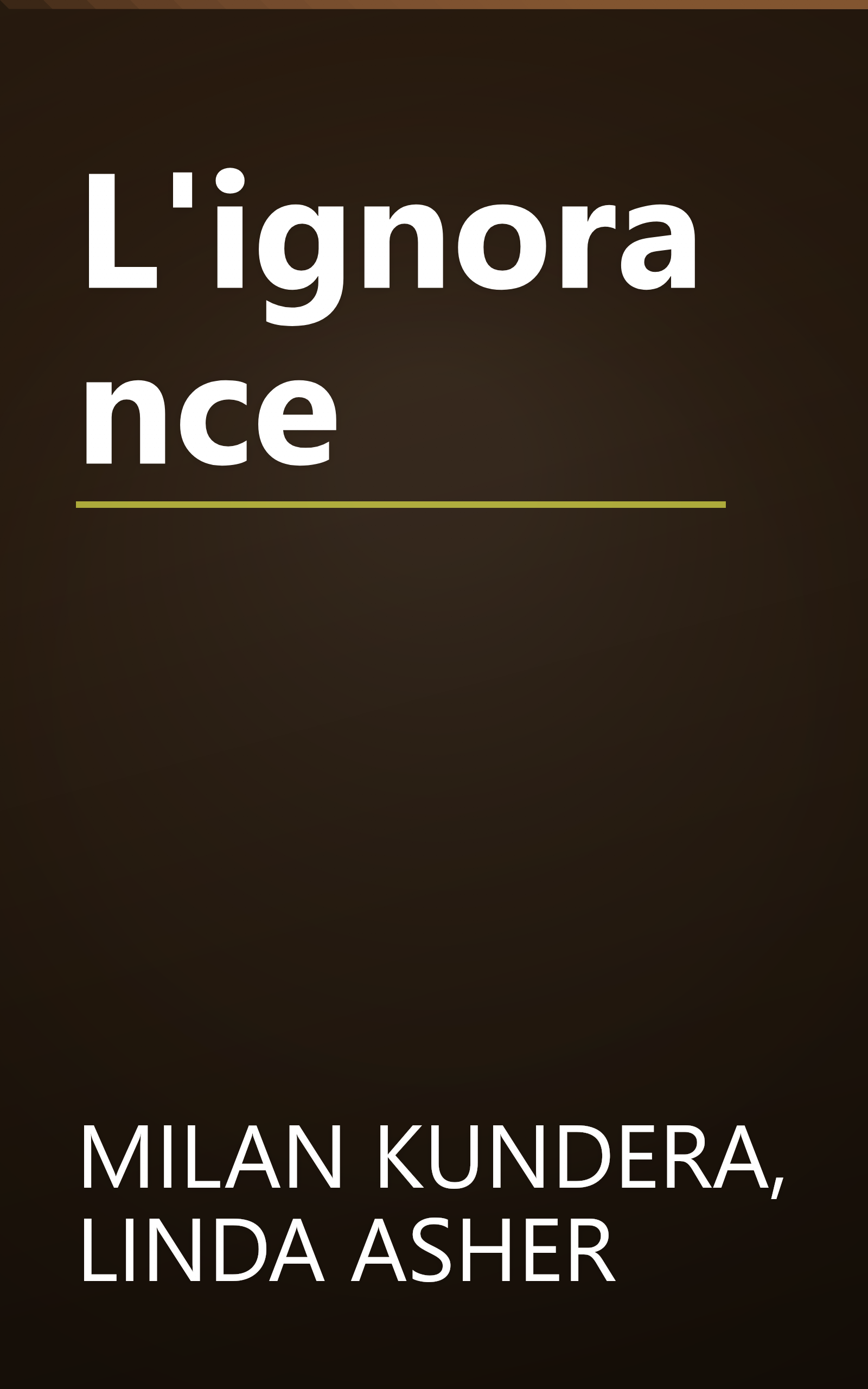 L'ignorance book cover