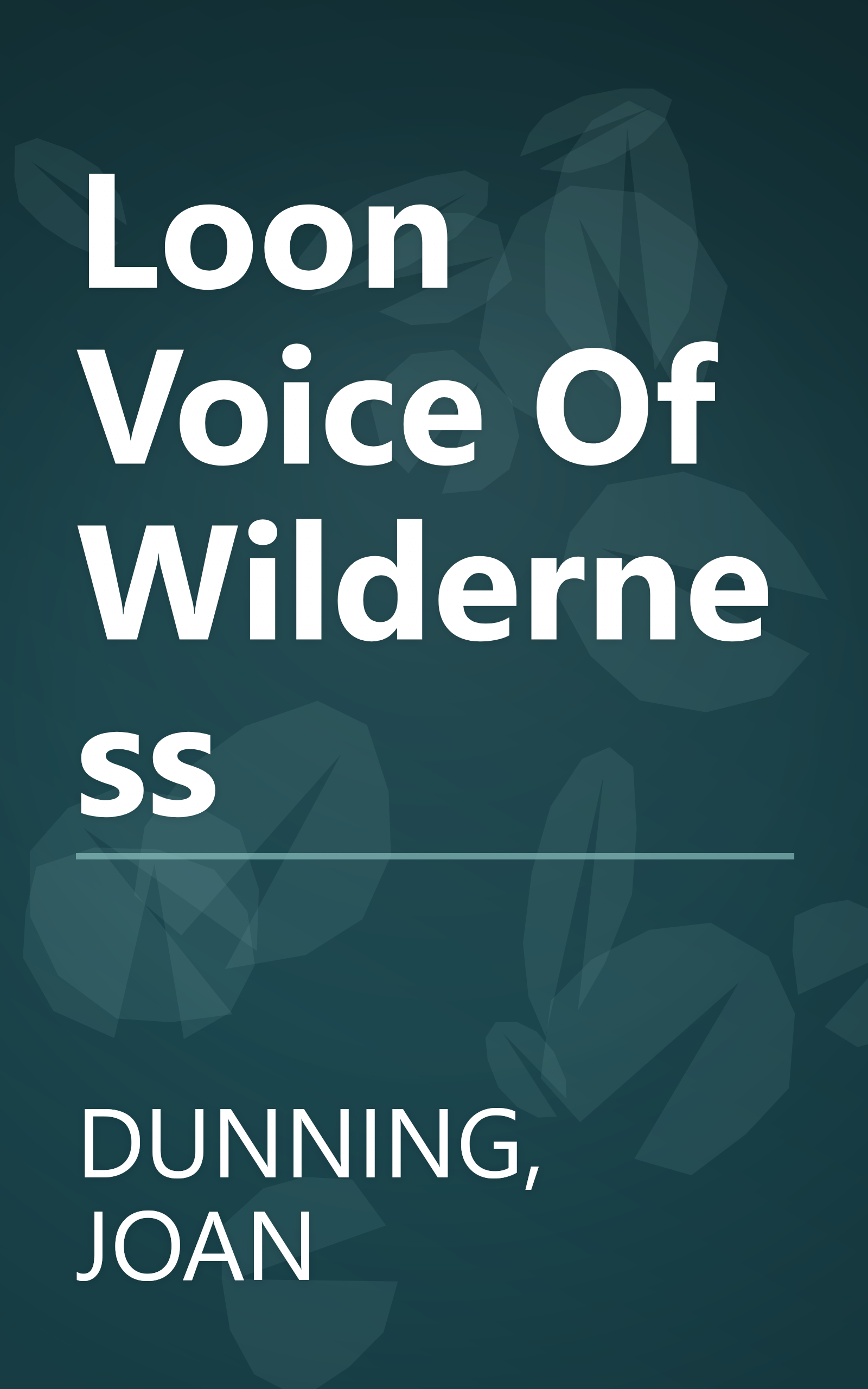 Loon Voice Of Wilderness book cover