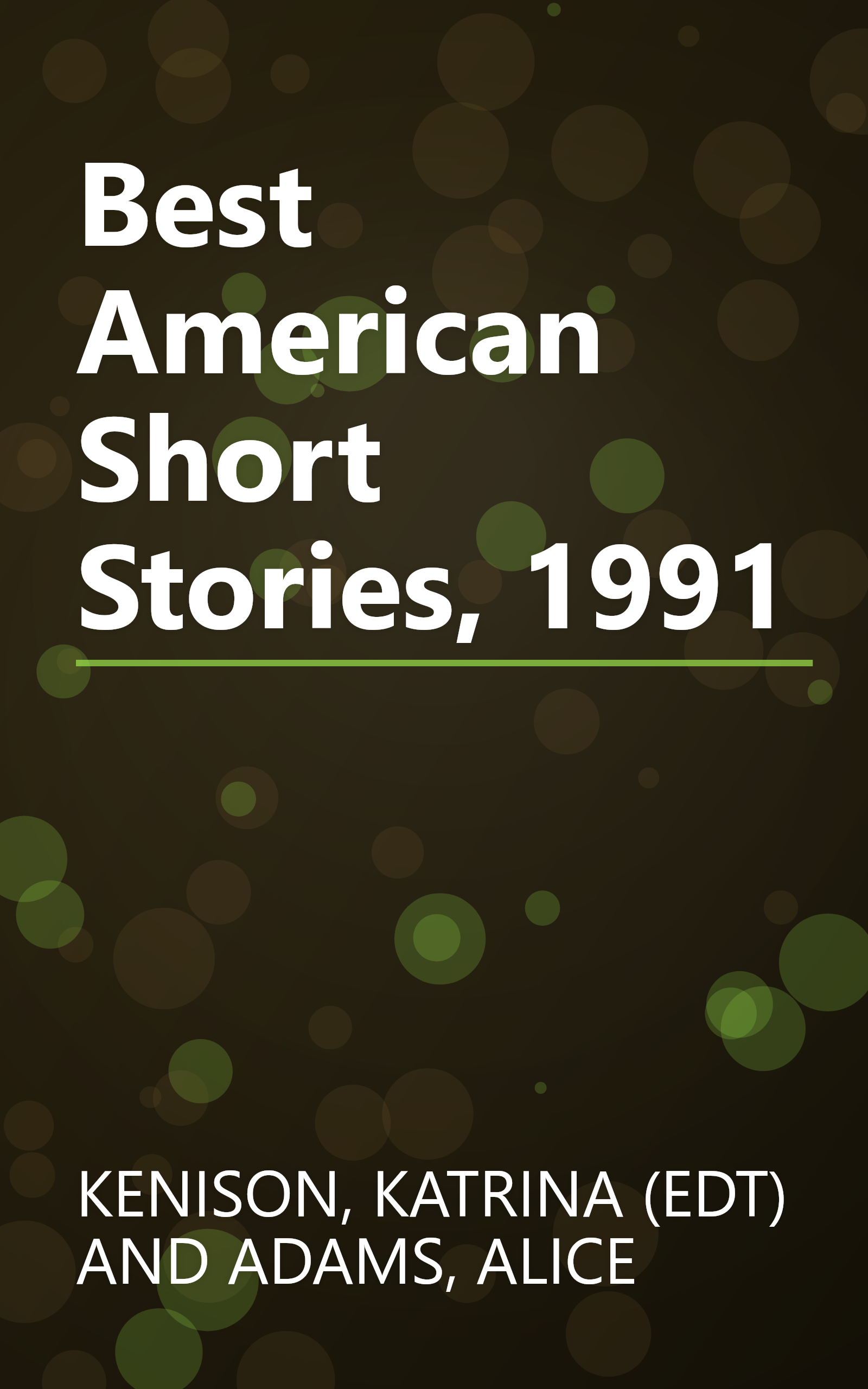 Best American Short Stories, 1991 book cover