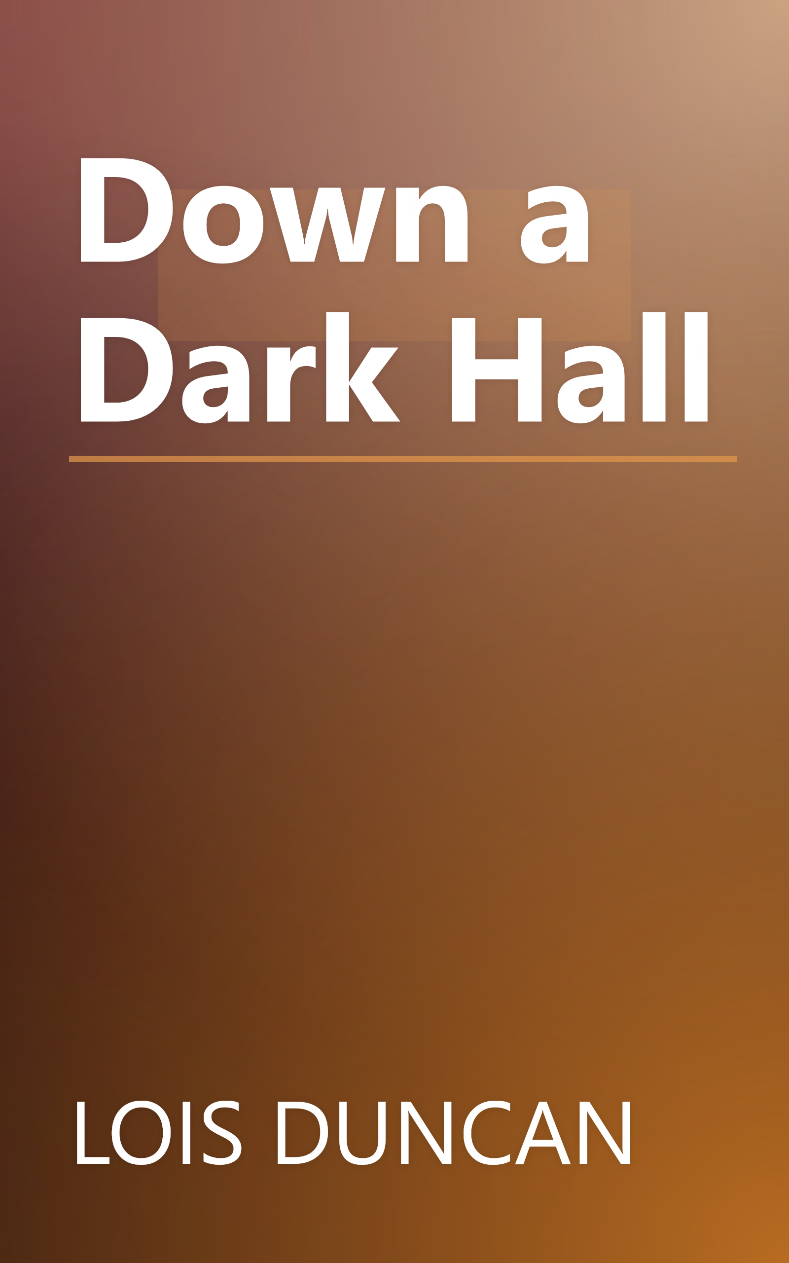 Down a Dark Hall book cover