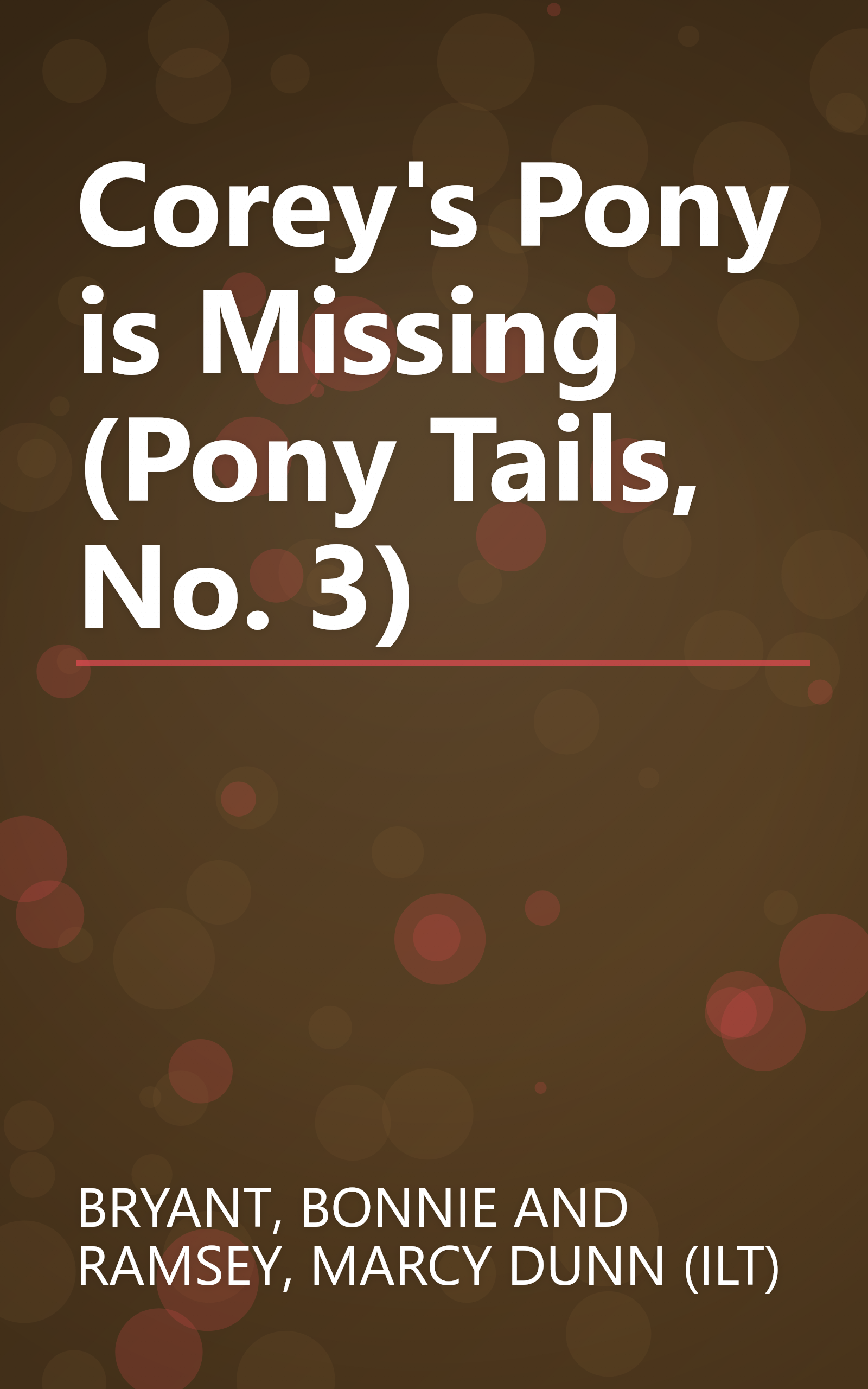 Corey's Pony is Missing (Pony Tails, No. 3) book cover