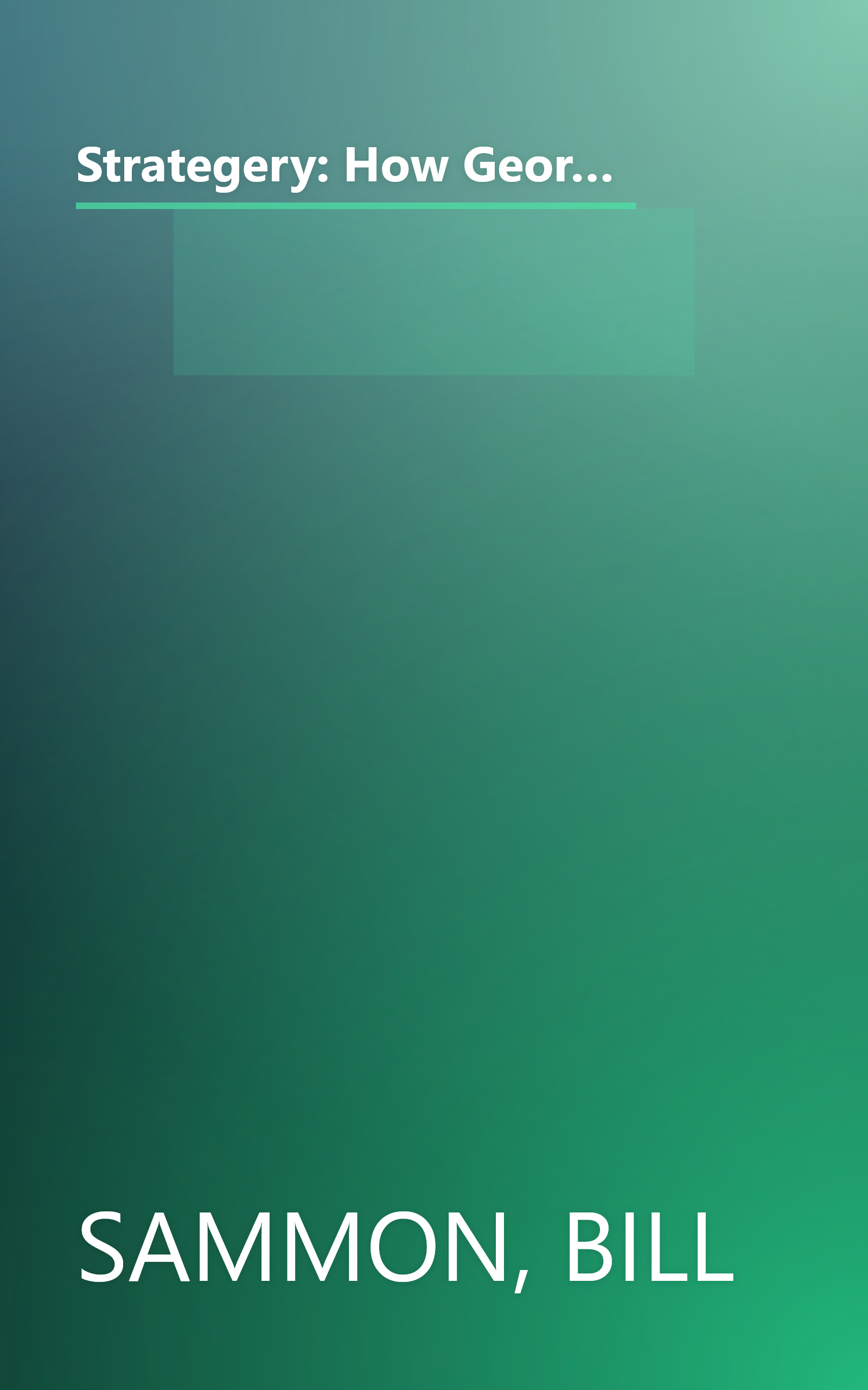 Strategery: How George W. Bush Is Defeating Terrorists, Outwitting Democrats, and Confounding the Mainstream Media book cover