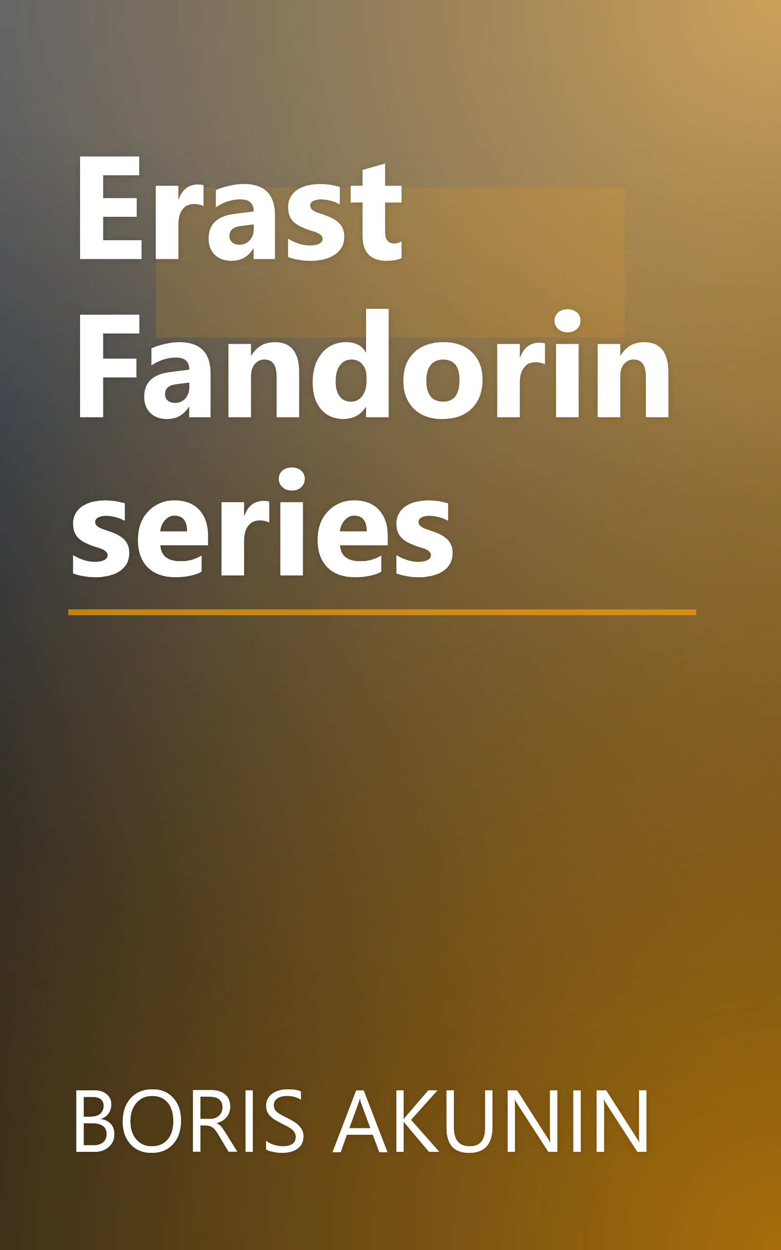 Erast Fandorin series book cover