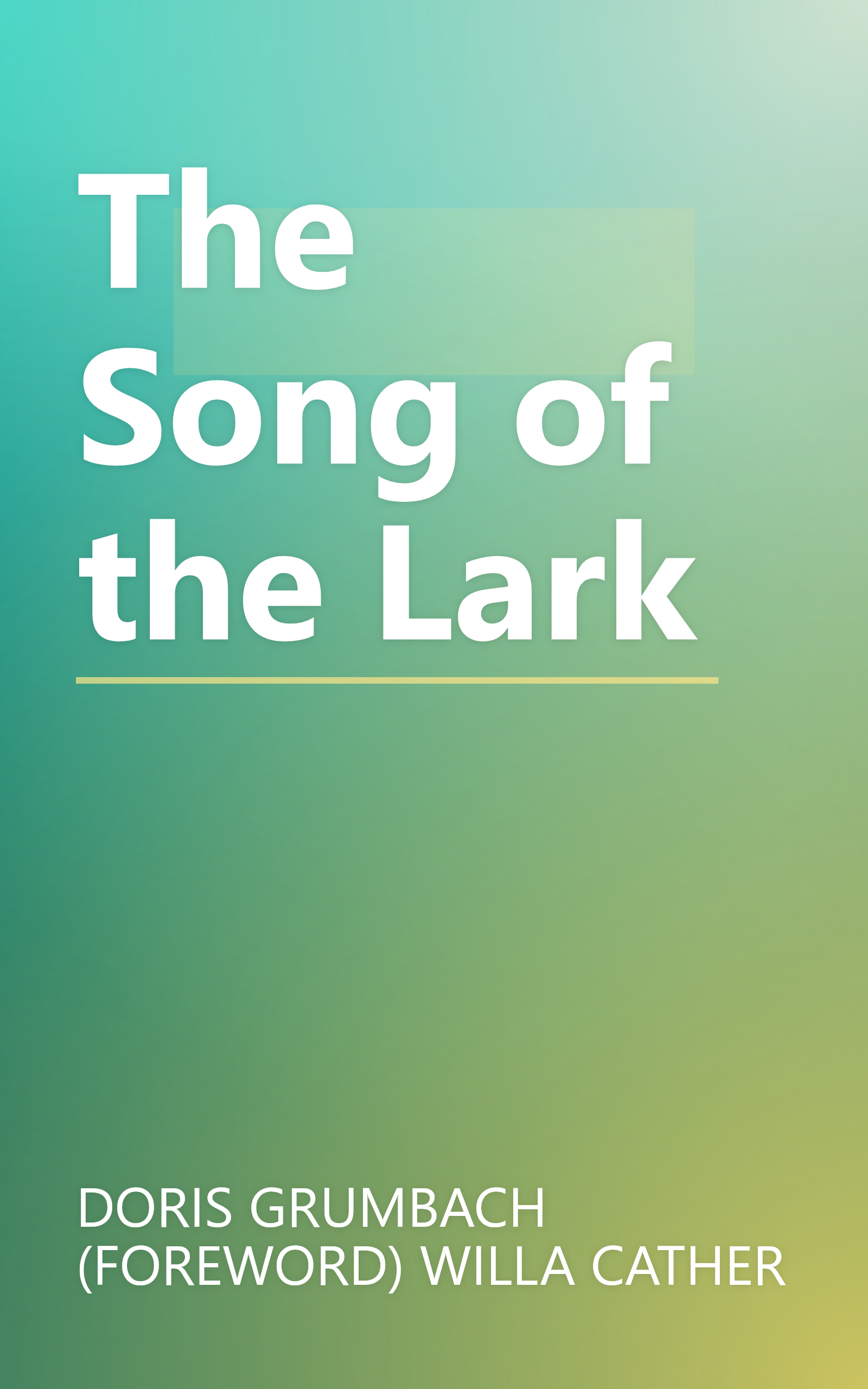 The Song of the Lark book cover