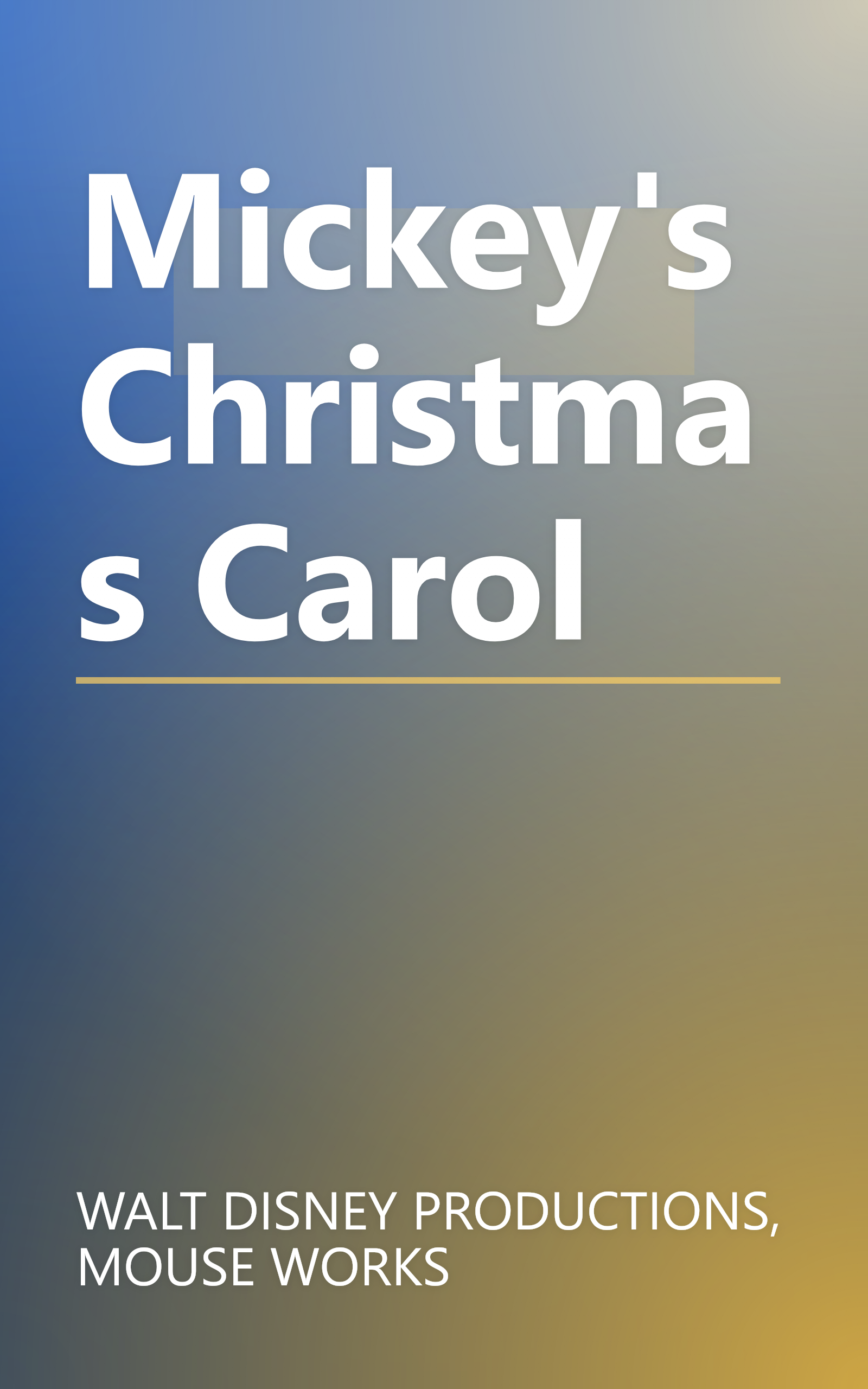 Mickey's Christmas Carol book cover