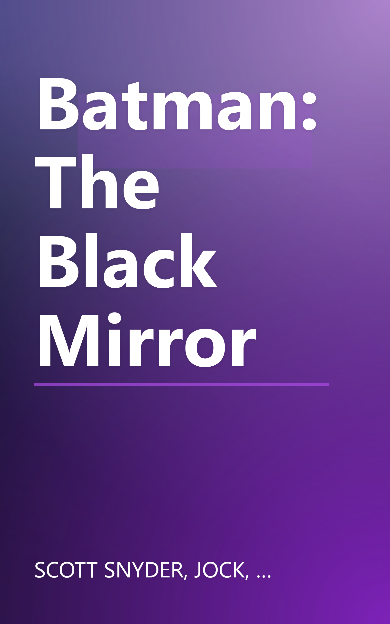 Batman: The Black Mirror book cover