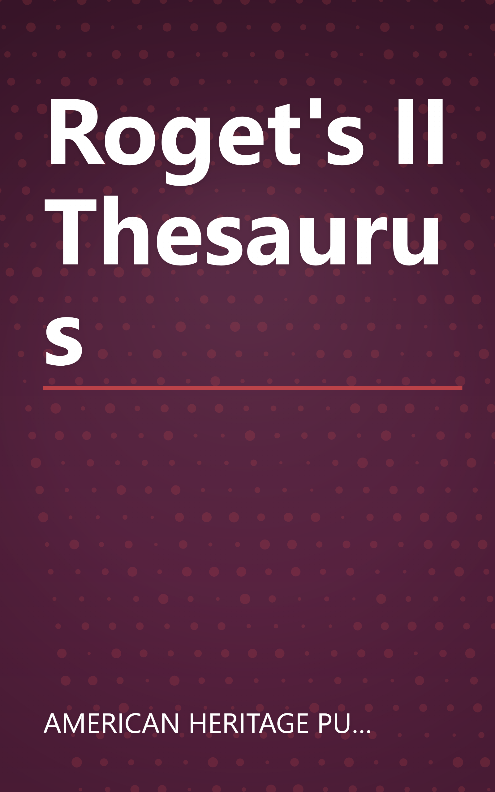 Roget's II Thesaurus book cover