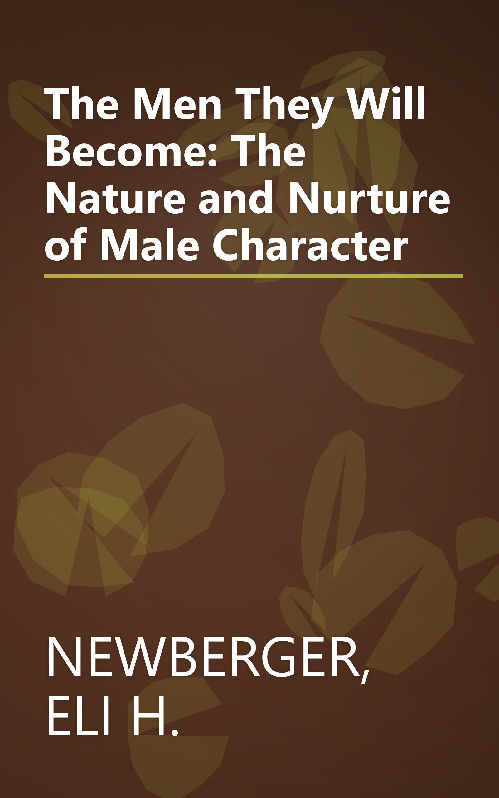 The Men They Will Become: The Nature and Nurture of Male Character book cover