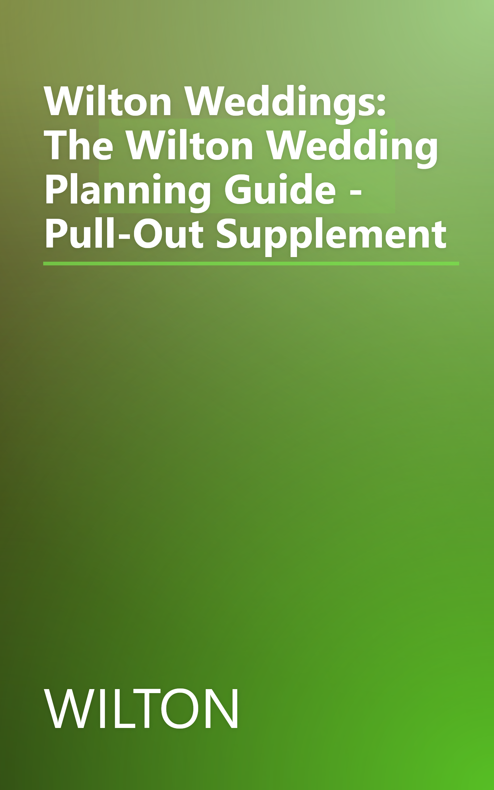 Wilton Weddings: The Wilton Wedding Planning Guide - Pull-Out Supplement book cover