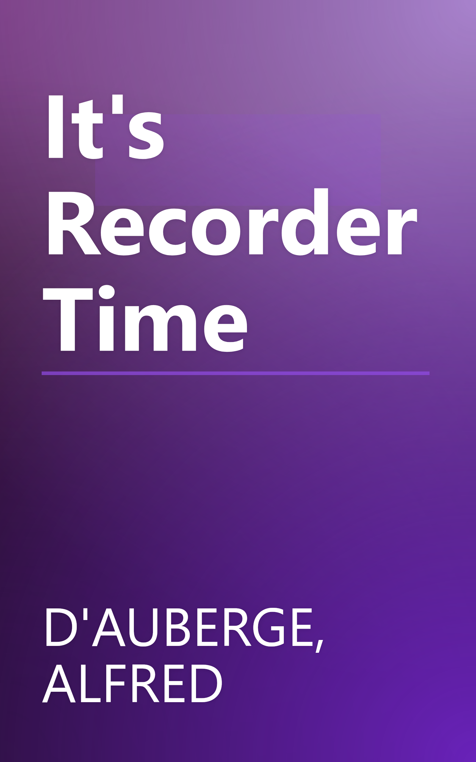 It's Recorder Time book cover