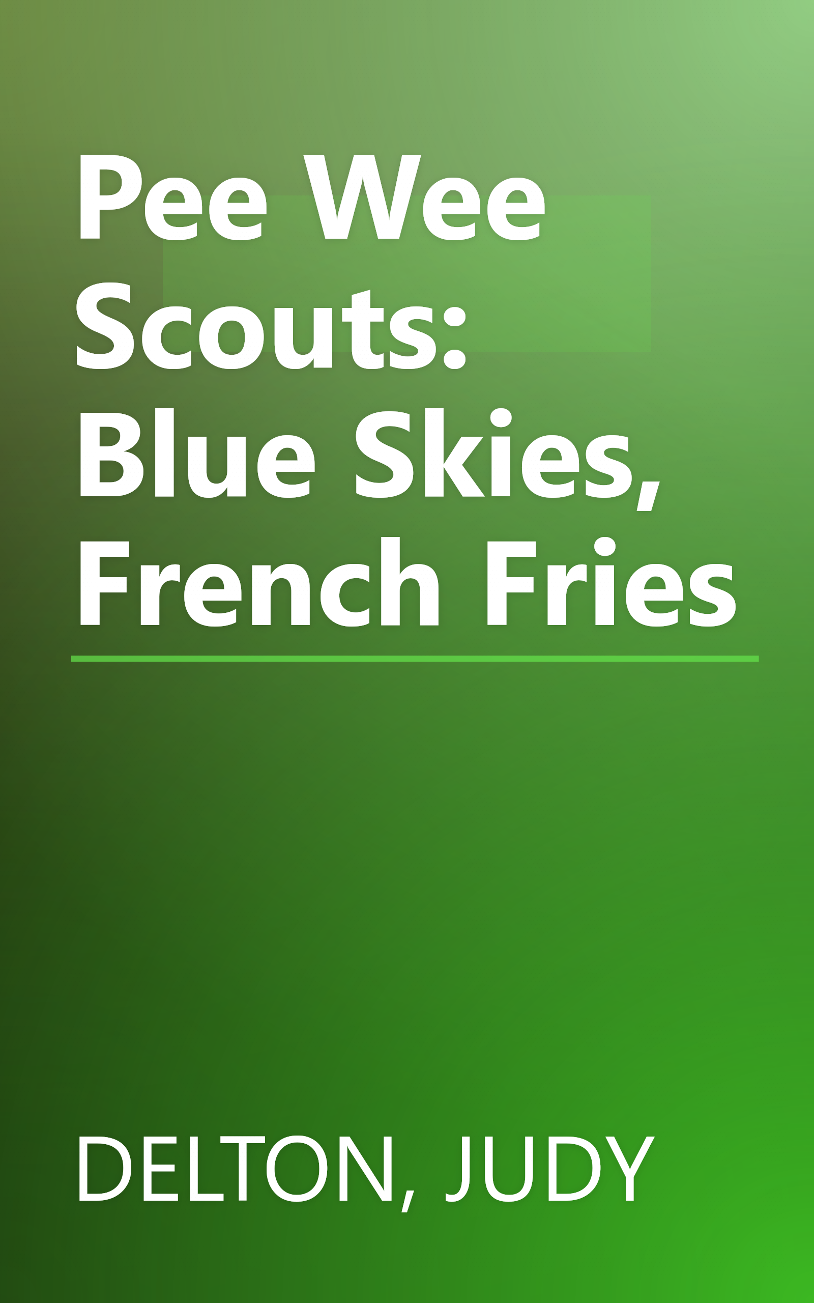 Pee Wee Scouts: Blue Skies, French Fries book cover
