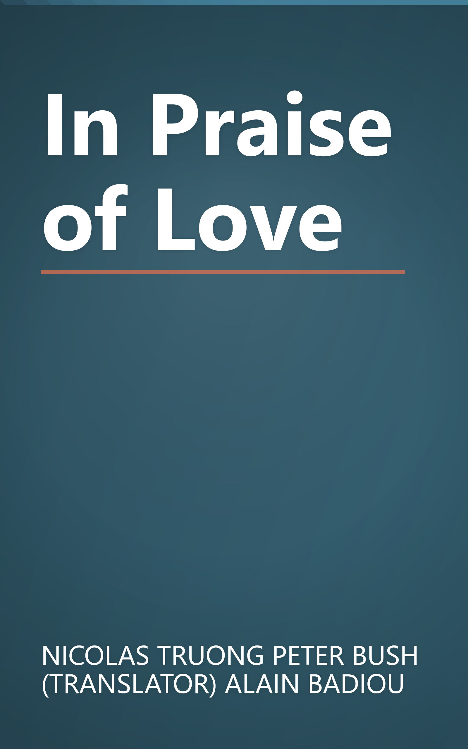 In Praise of Love book cover