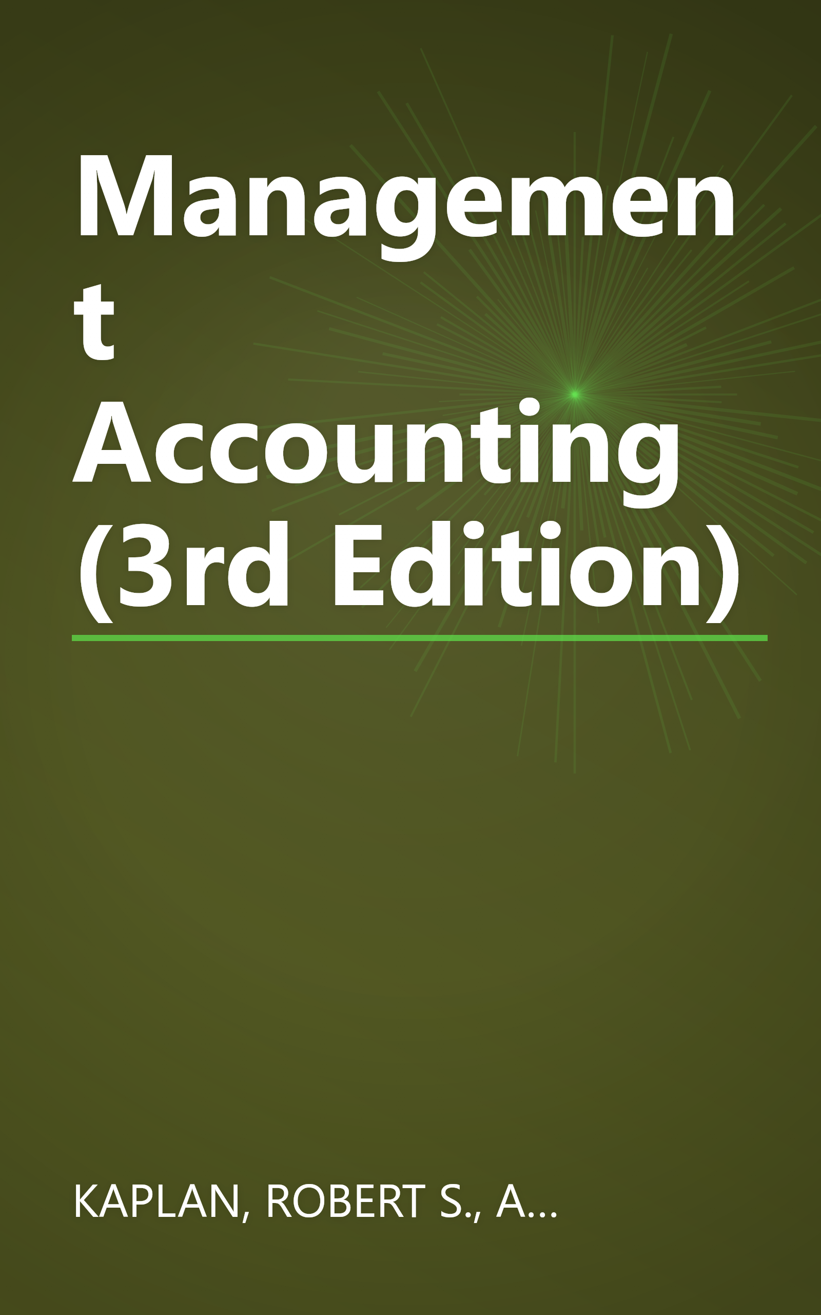 Management Accounting (3rd Edition) book cover