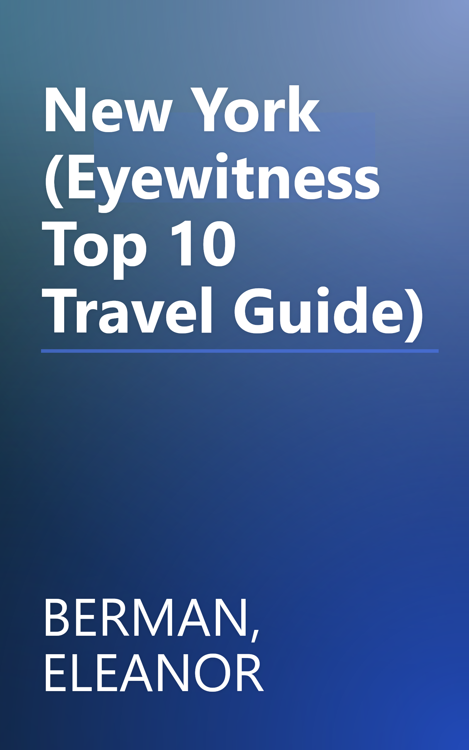 New York (Eyewitness Top 10 Travel Guide) book cover