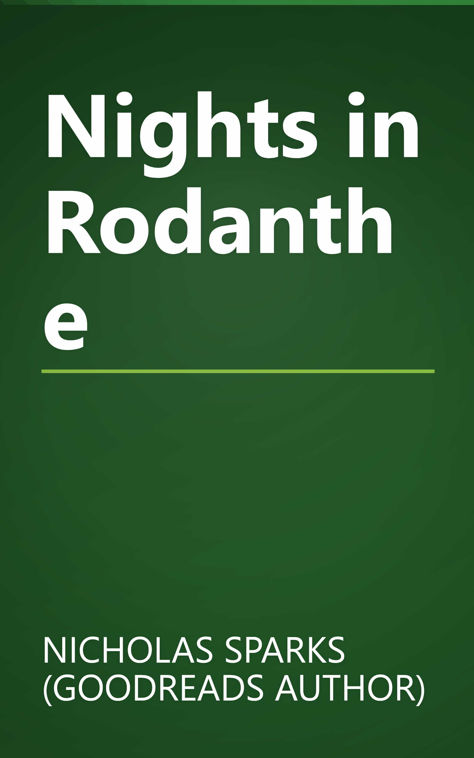 Nights in Rodanthe book cover