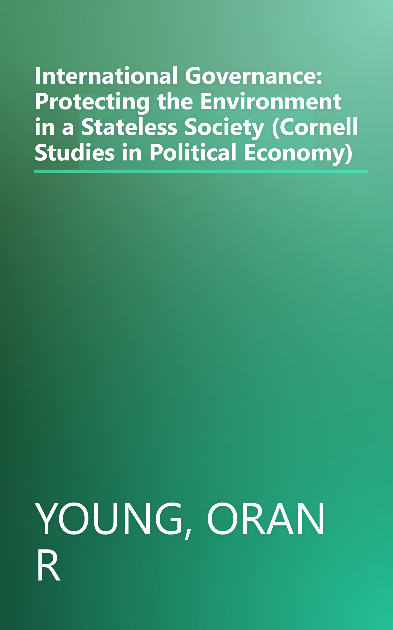 International Governance: Protecting the Environment in a Stateless Society (Cornell Studies in Political Economy) book cover