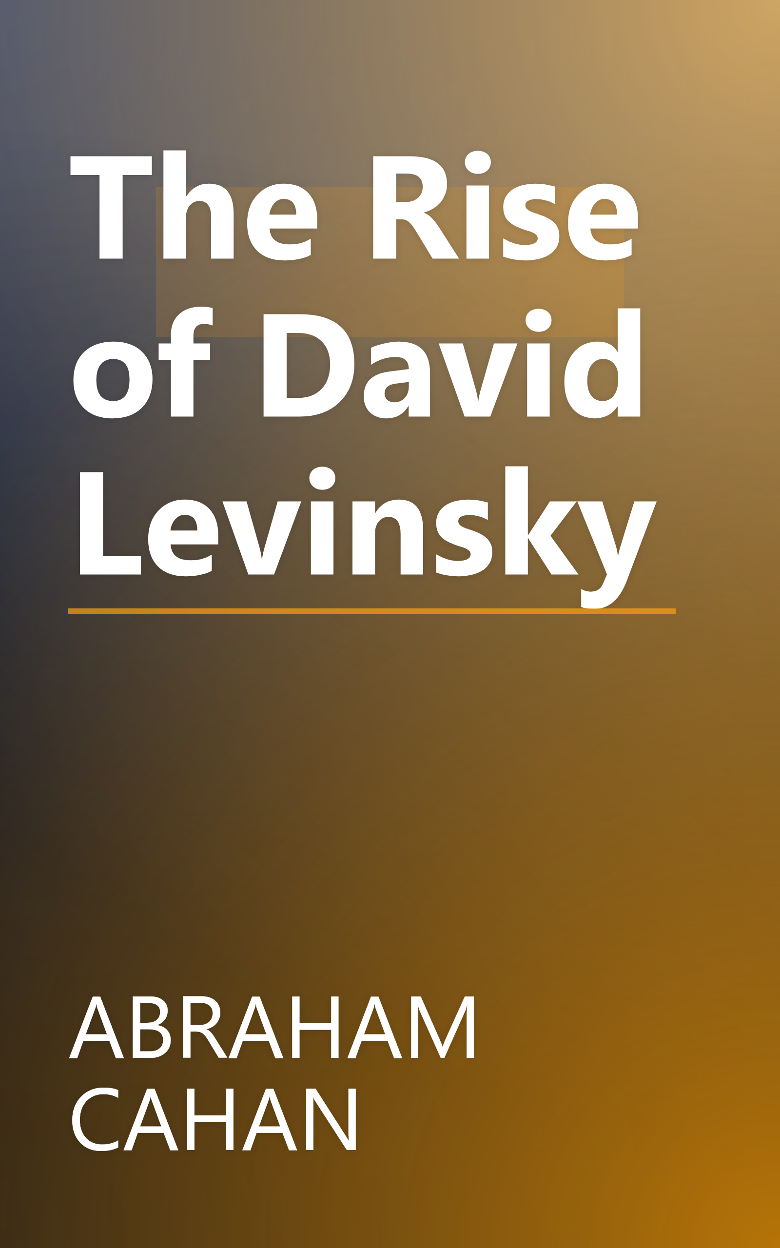 The Rise of David Levinsky book cover