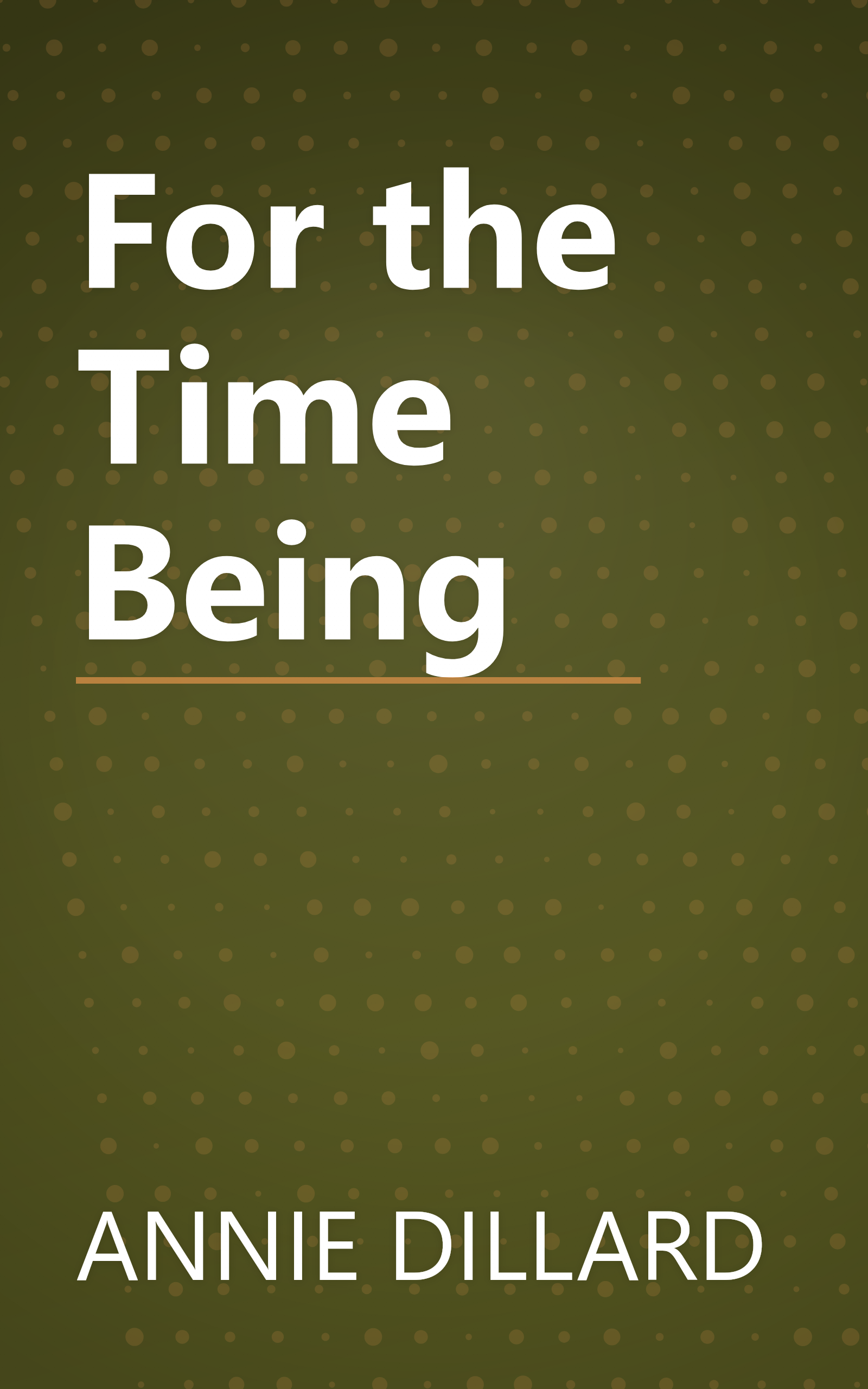 For the Time Being book cover