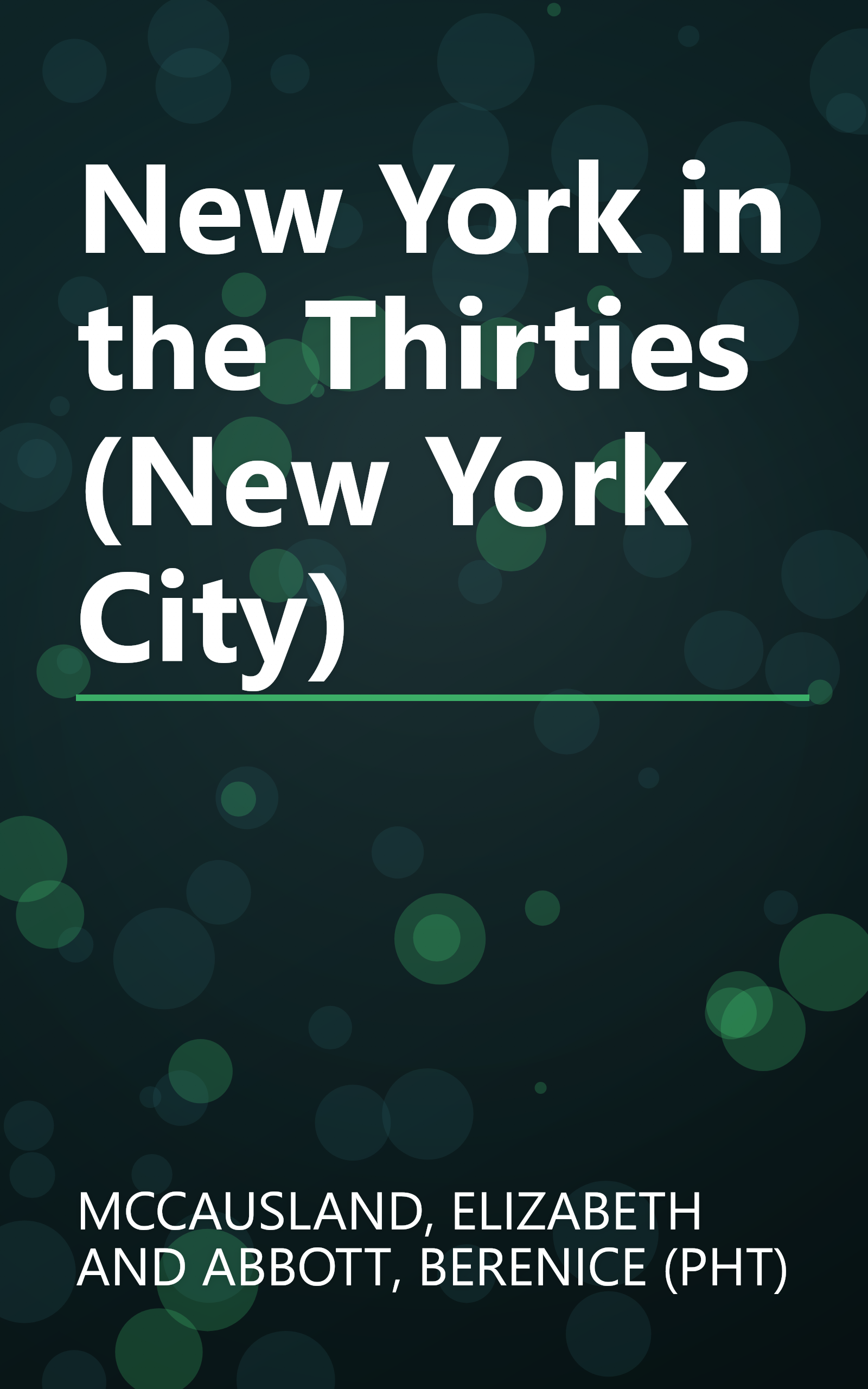 New York in the Thirties (New York City) book cover