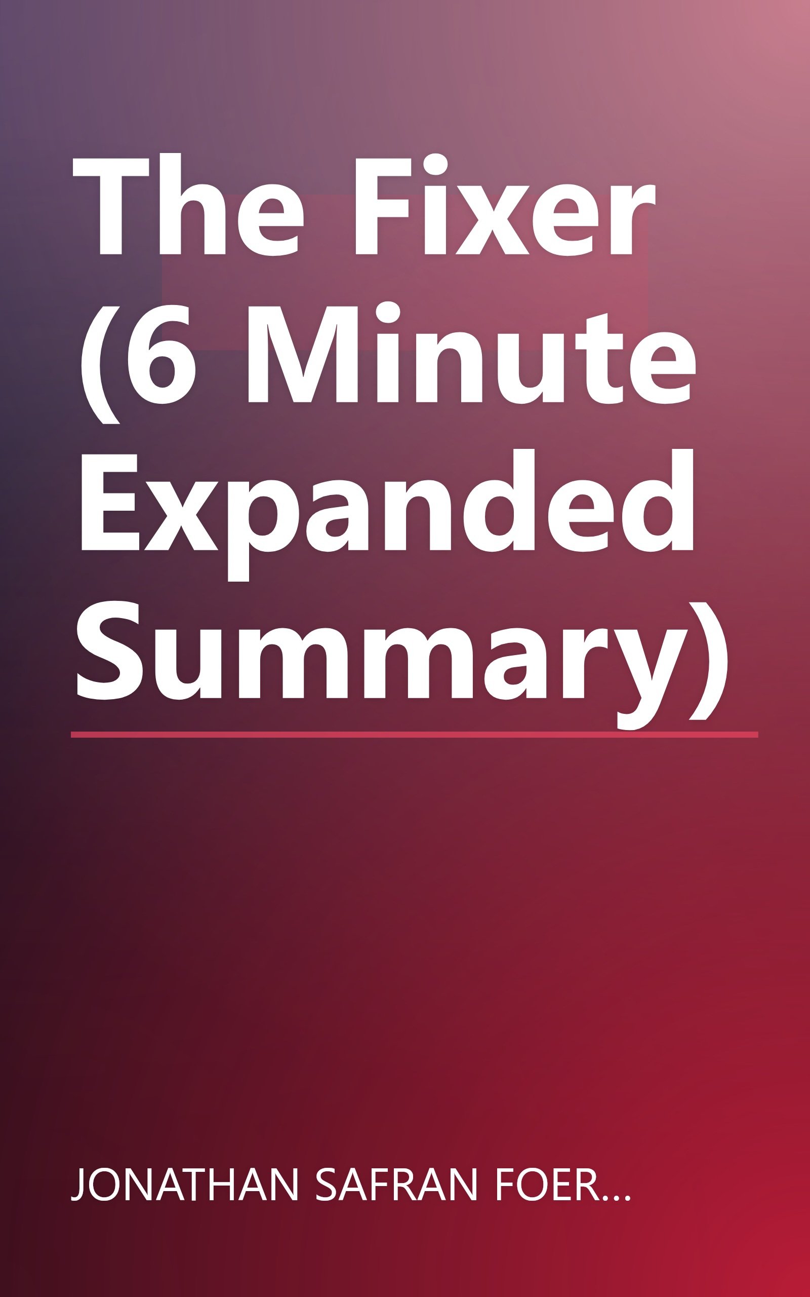 The Fixer (6 Minute   Expanded Summary) book cover