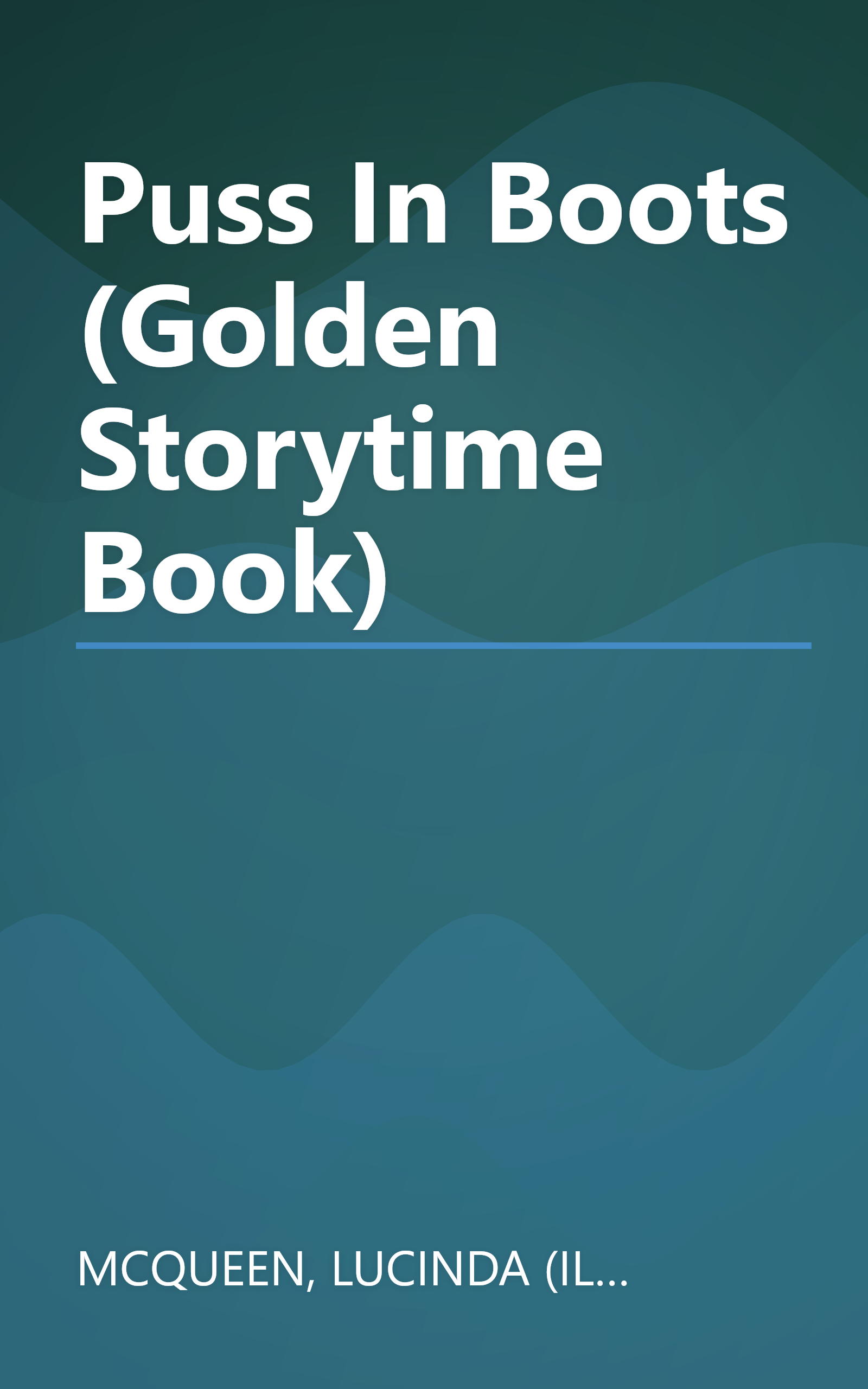 Puss In Boots (Golden Storytime Book) book cover