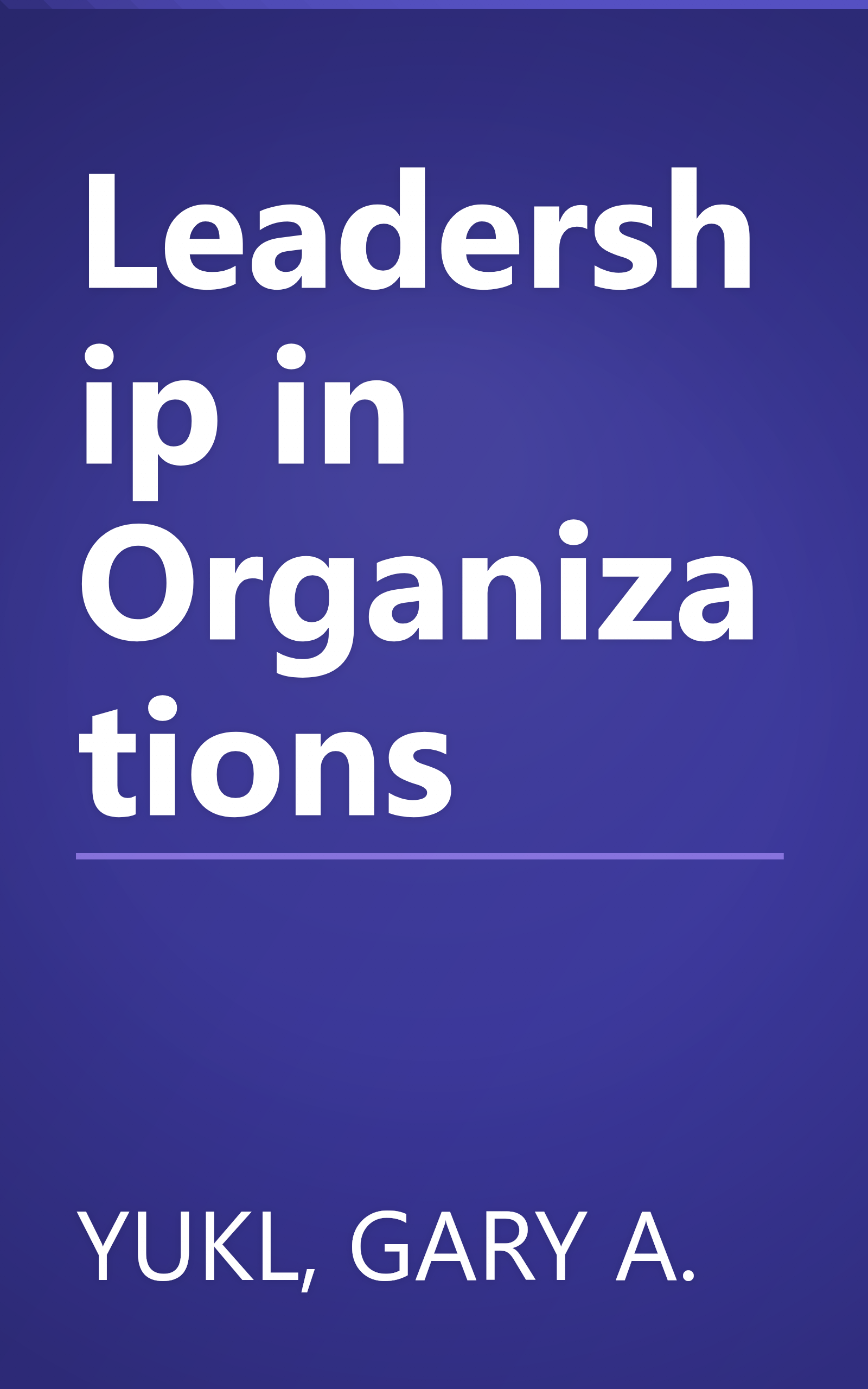 Leadership in Organizations book cover