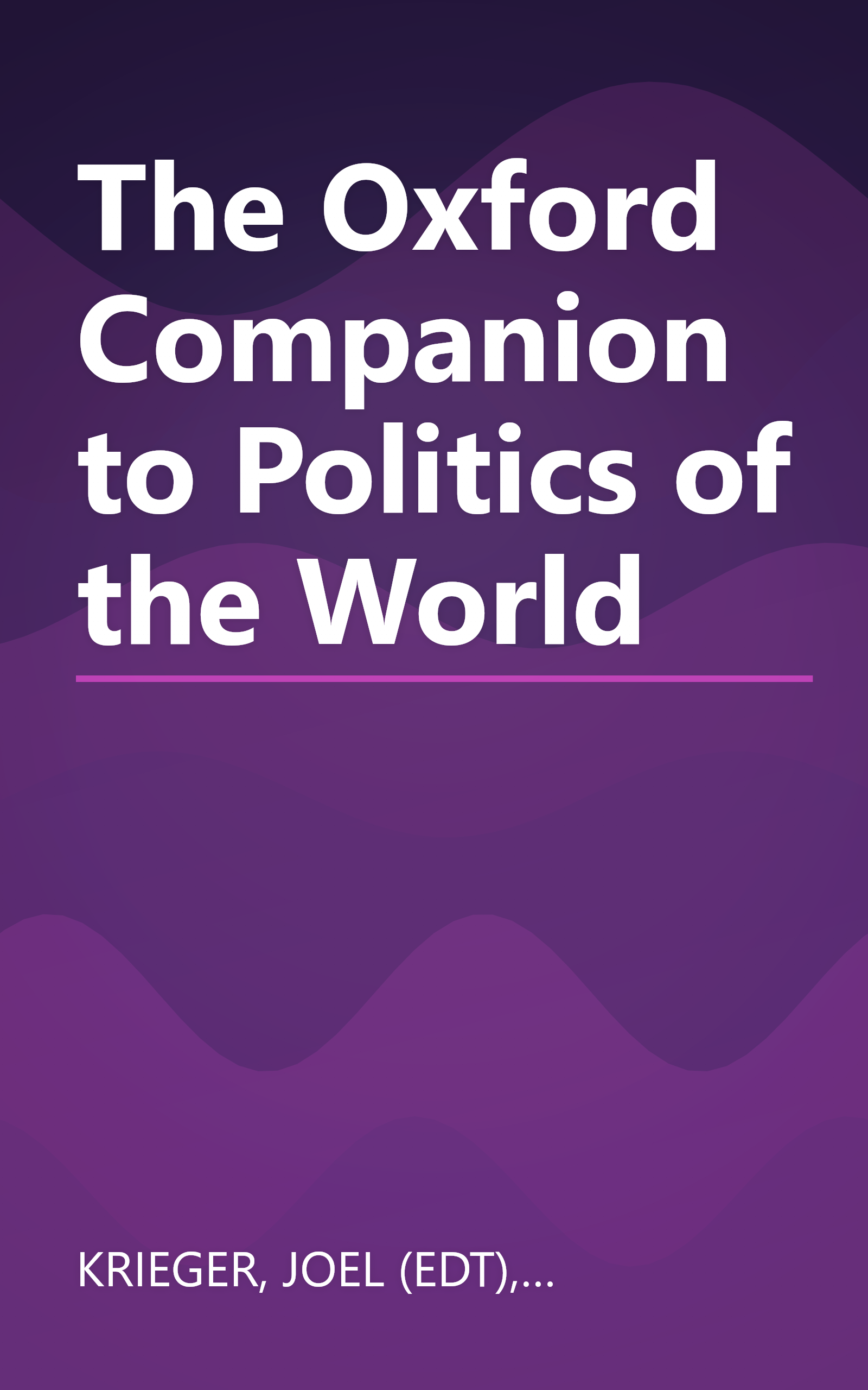 The Oxford Companion to Politics of the World book cover