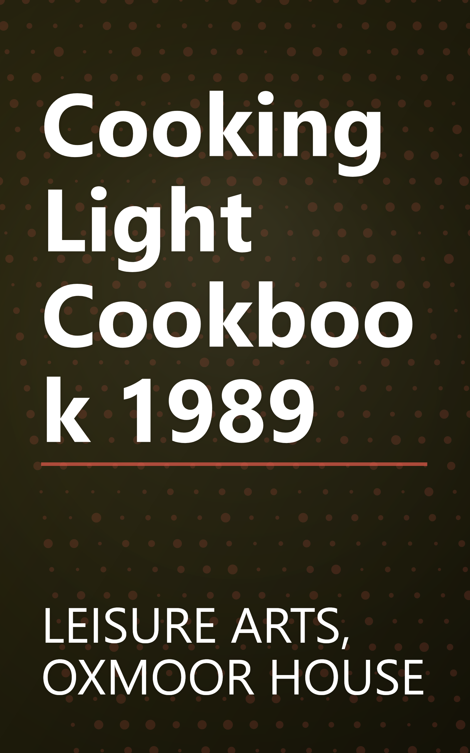 Cooking Light Cookbook 1989 book cover