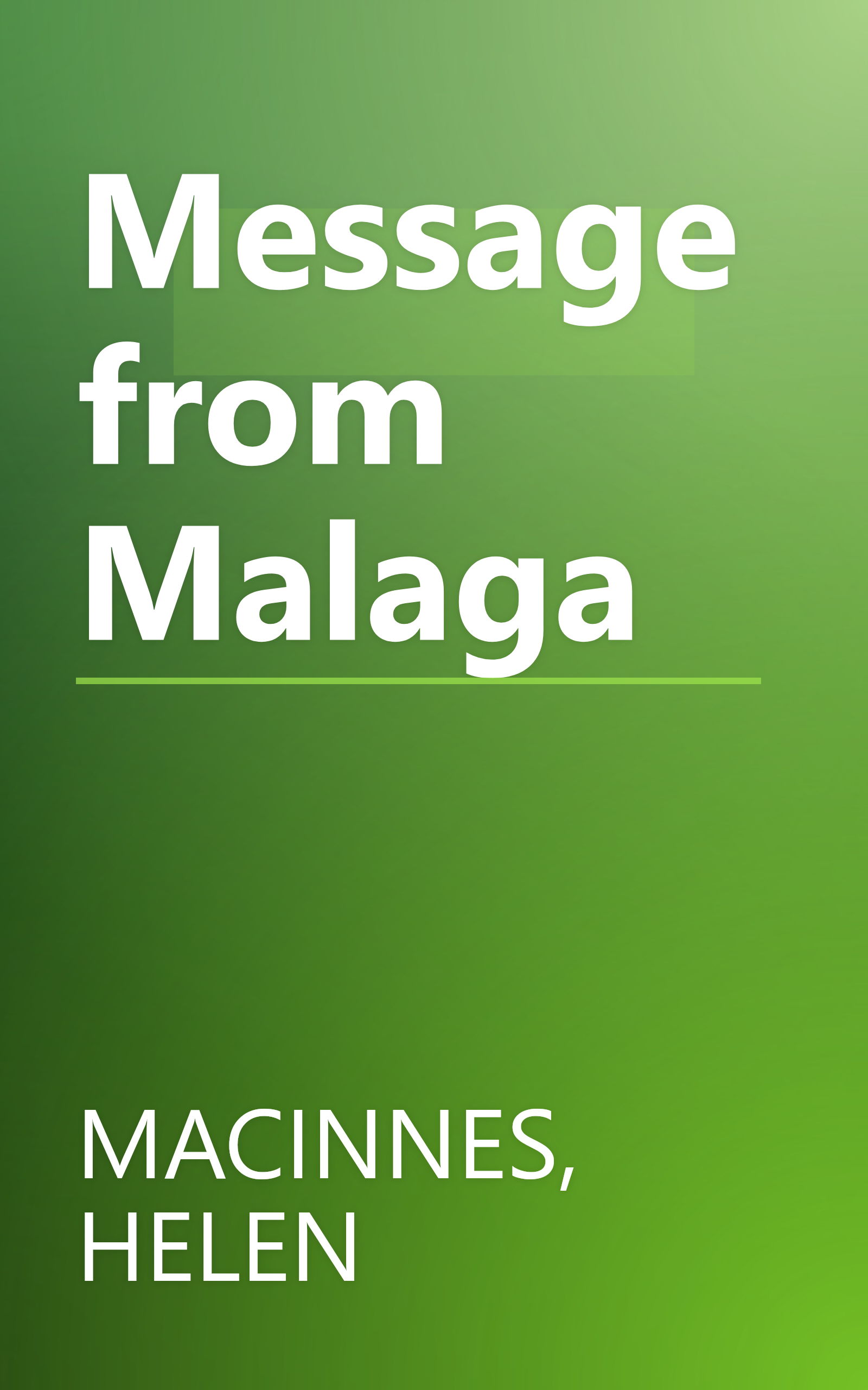 Message from Malaga book cover