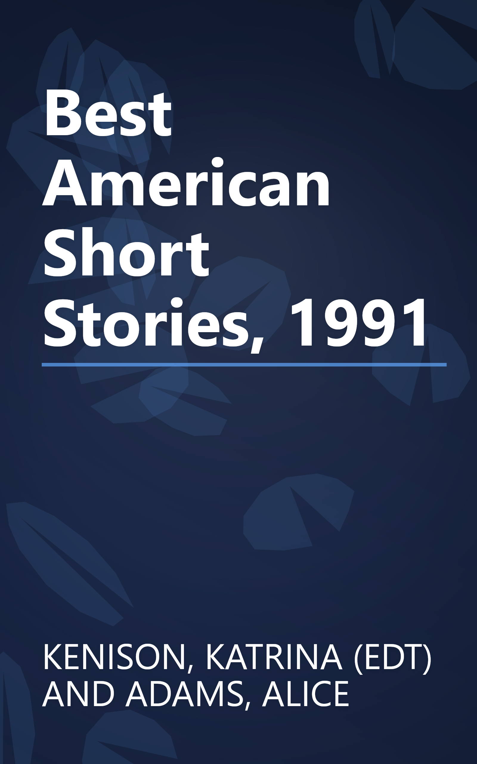 Best American Short Stories, 1991 book cover