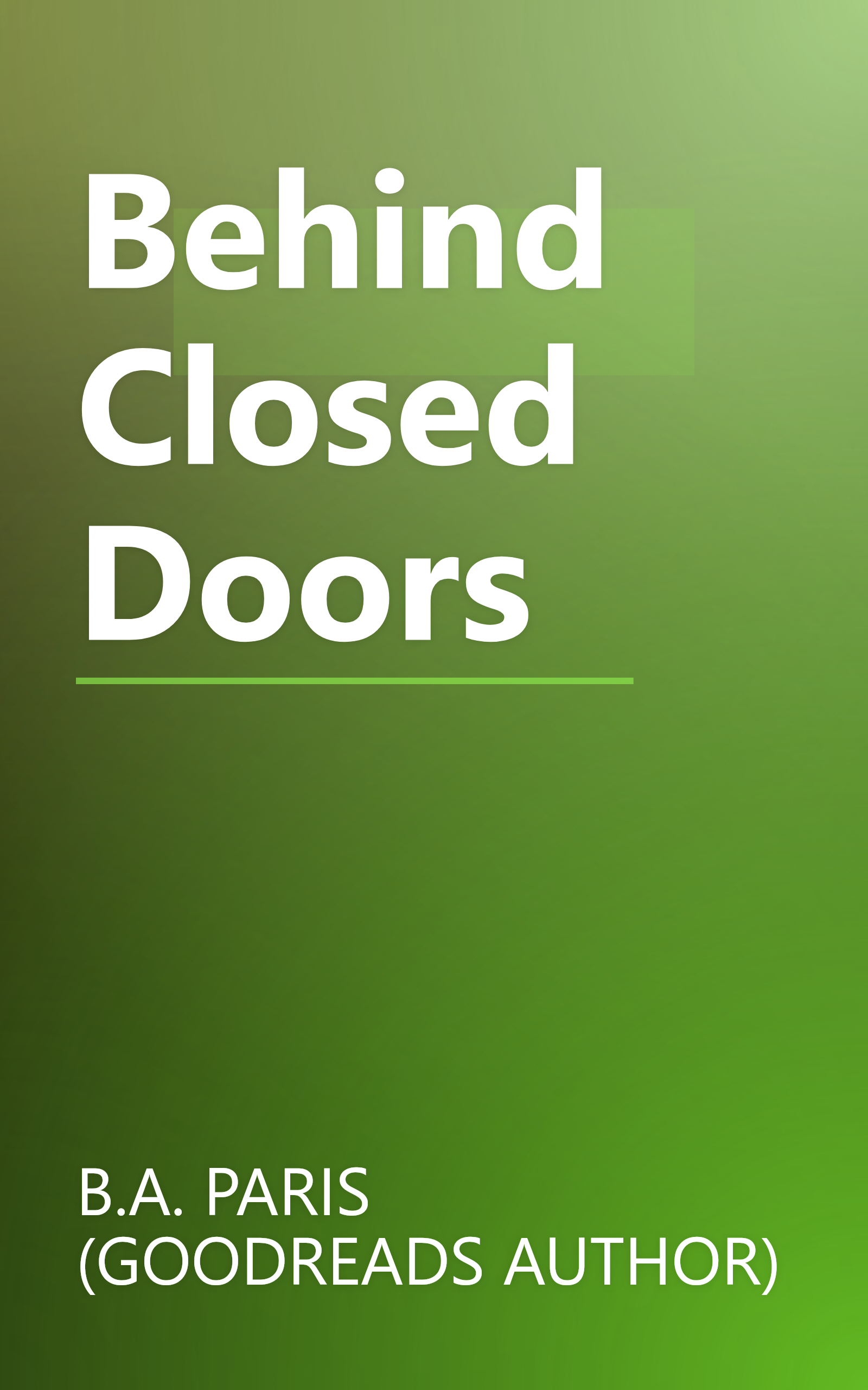 Behind Closed Doors book cover