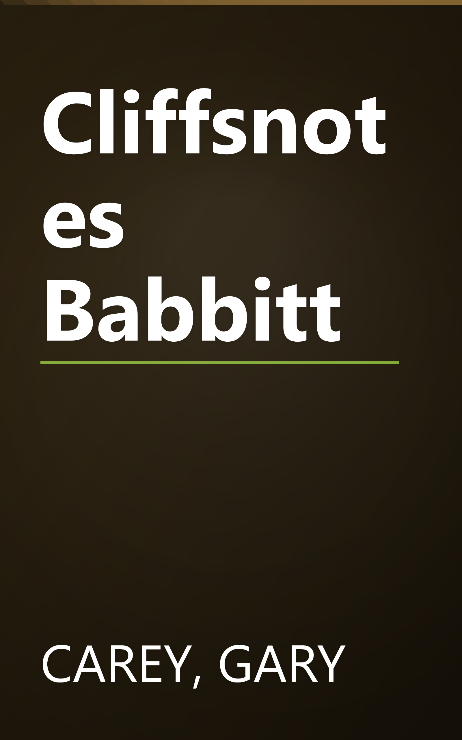Cliffsnotes Babbitt book cover